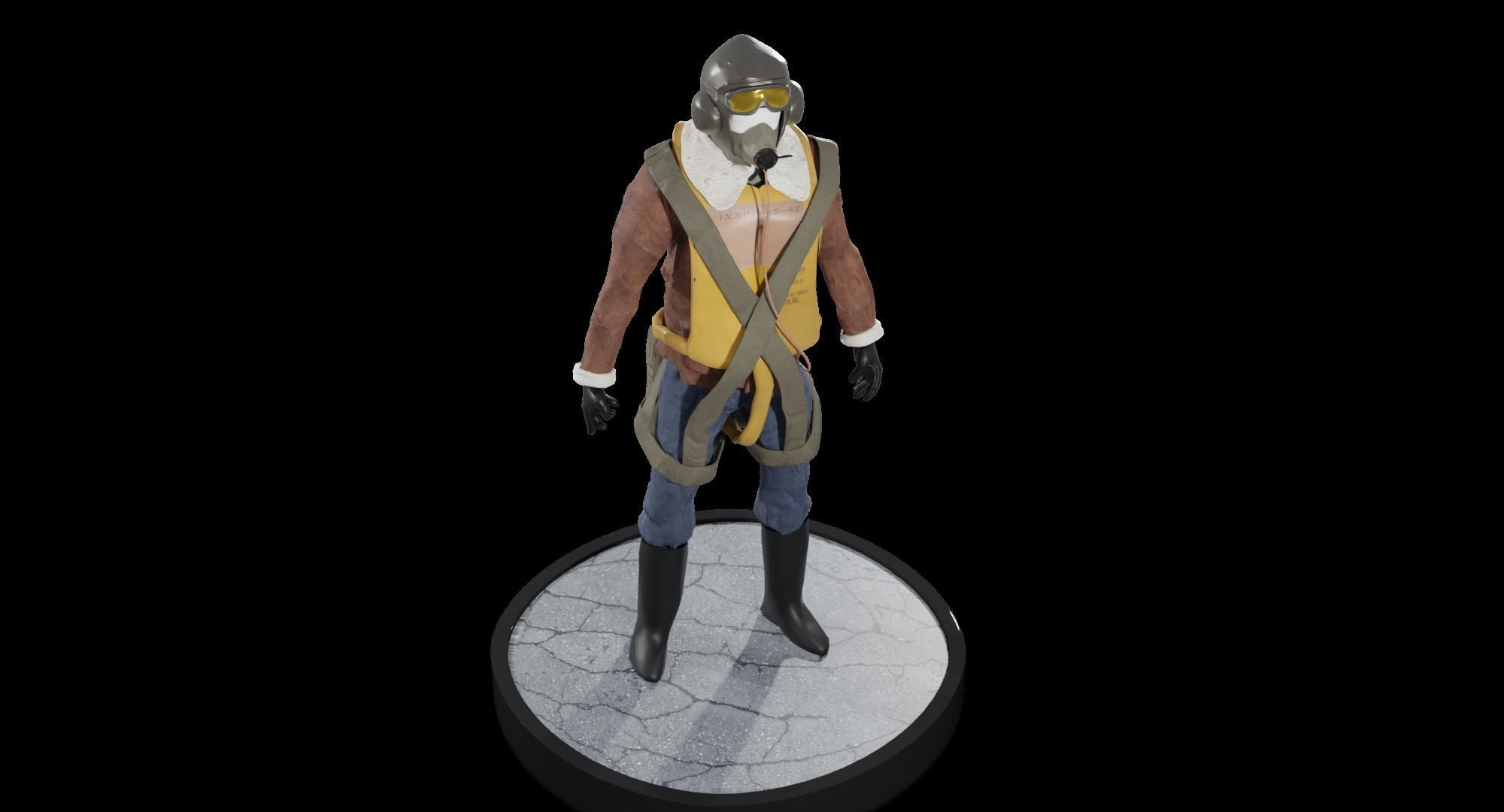 3D model World War 2 Spitfire Pilot VR / AR / low-poly | CGTrader