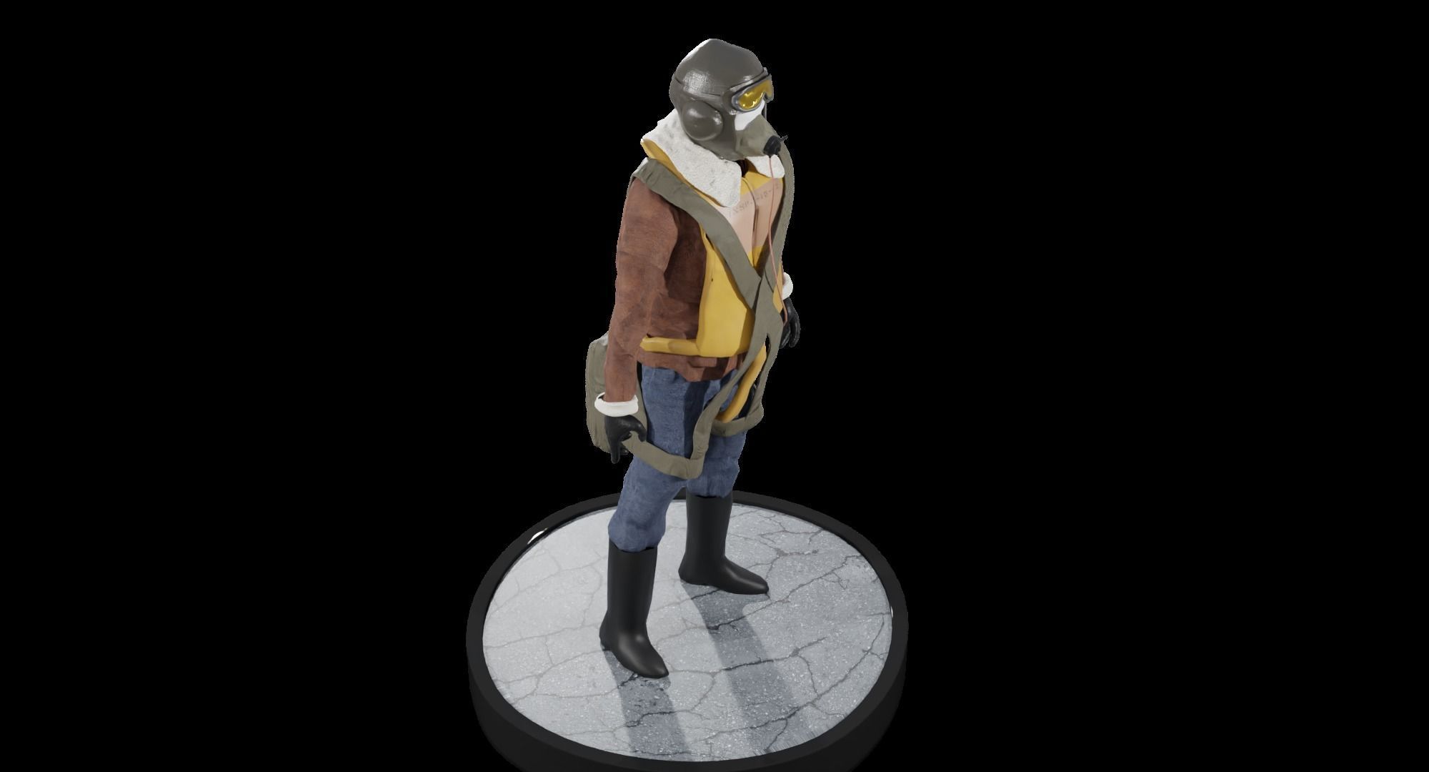 3D model World War 2 Spitfire Pilot VR / AR / low-poly | CGTrader