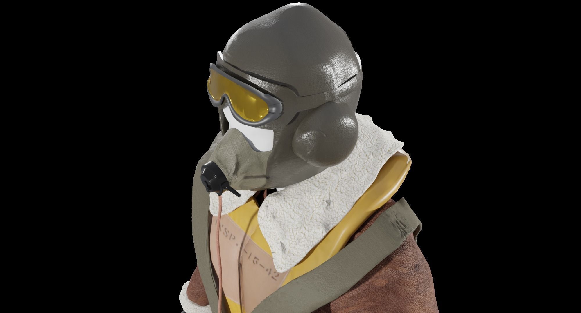 3D model World War 2 Spitfire Pilot VR / AR / low-poly | CGTrader