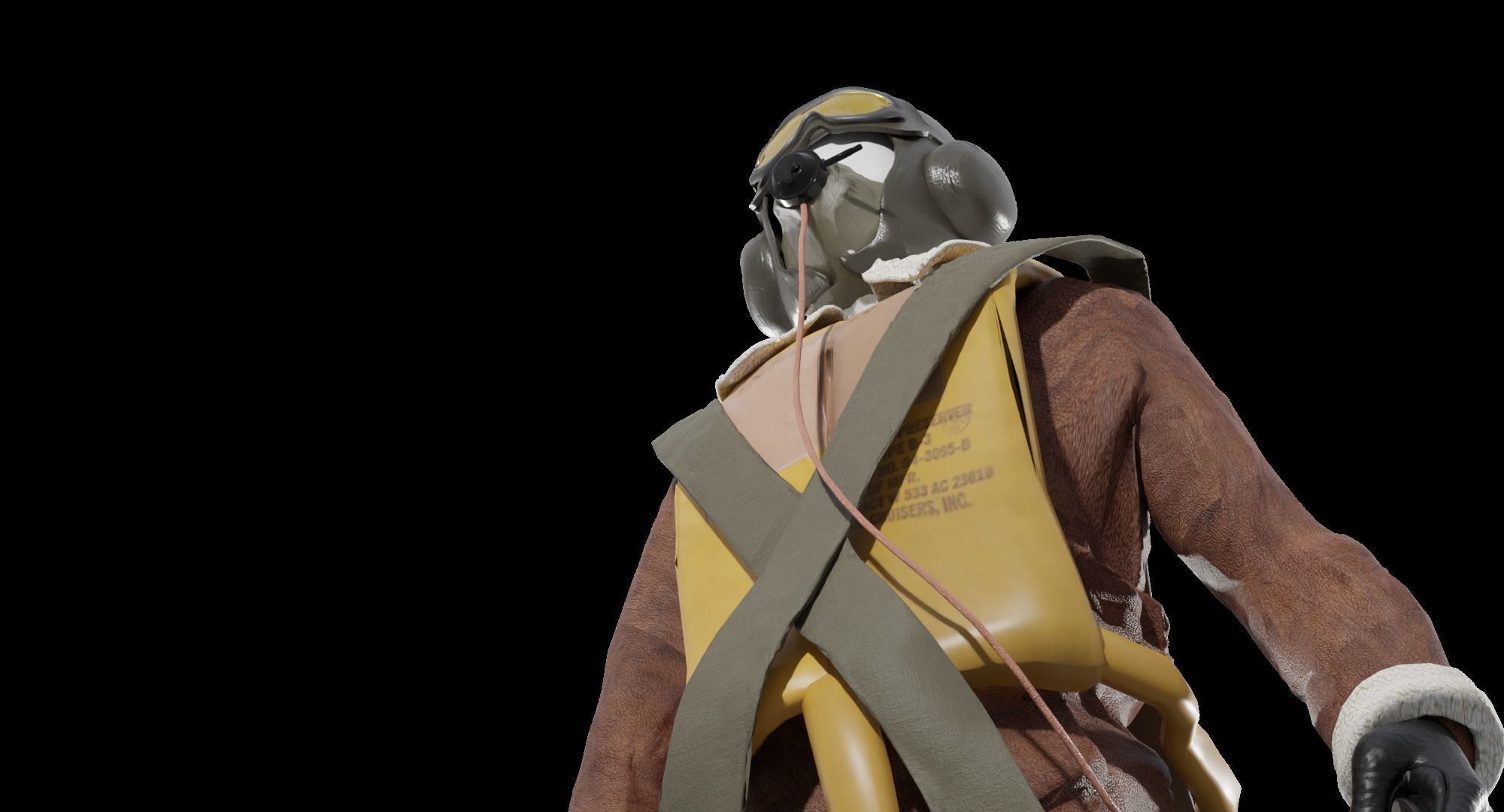 3D model World War 2 Spitfire Pilot VR / AR / low-poly | CGTrader