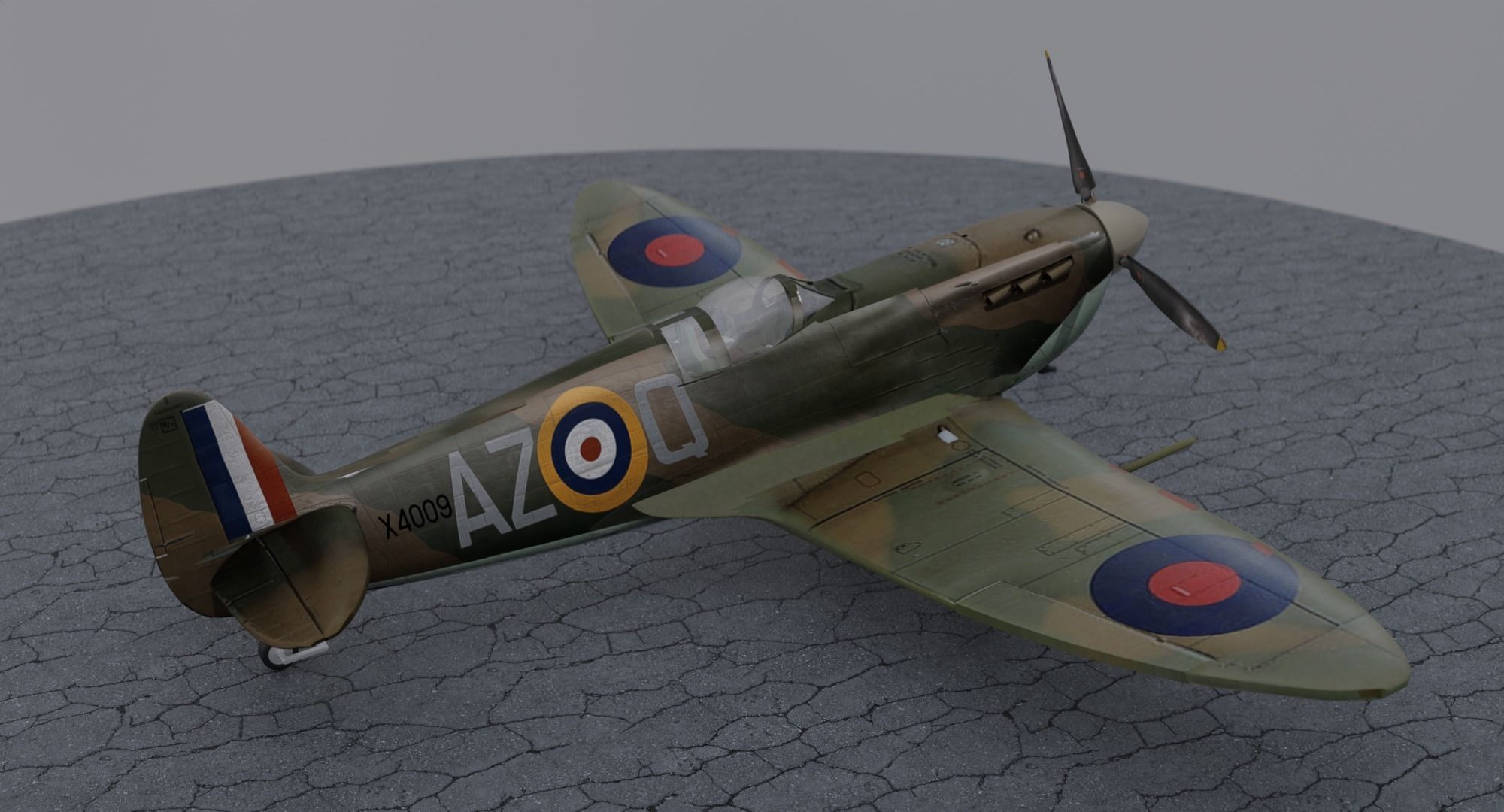 3D model World War 2 Spitfire With Pilot VR / AR / low-poly | CGTrader
