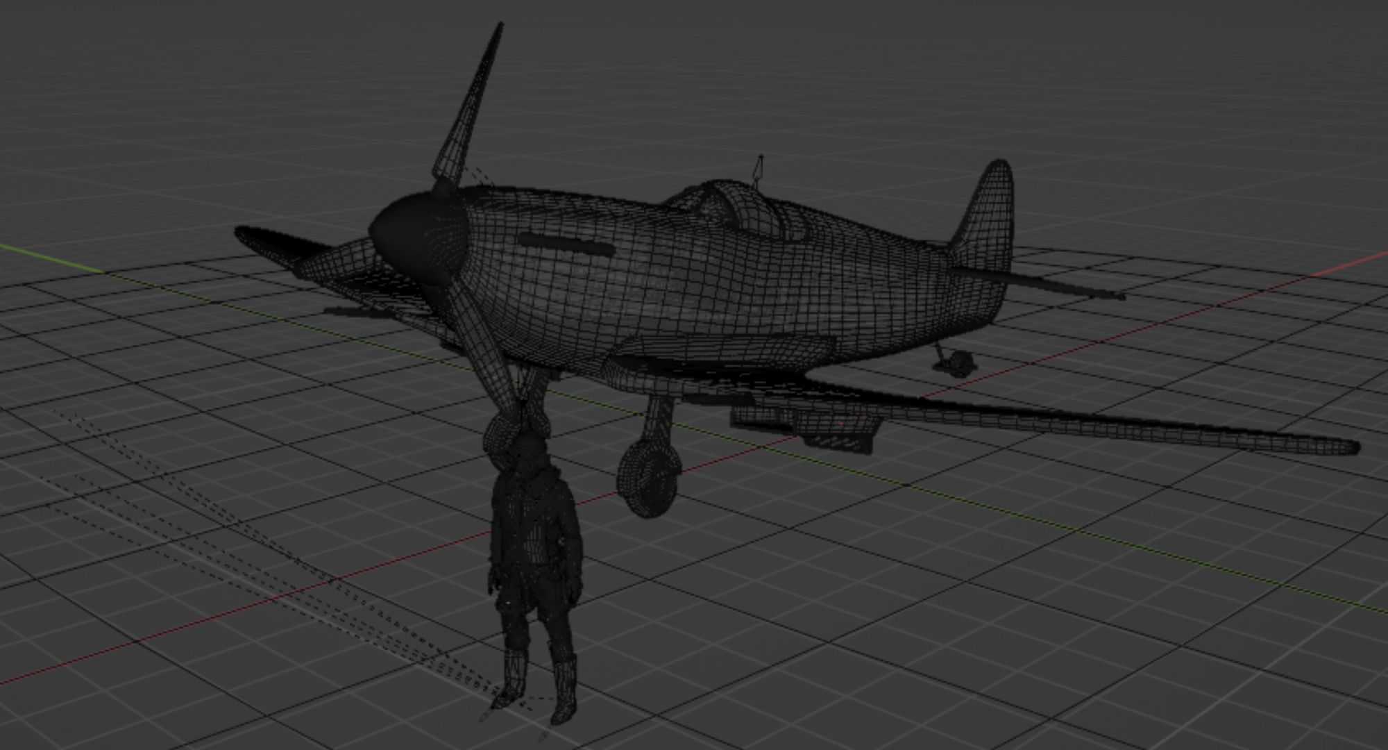 3D model World War 2 Spitfire With Pilot VR / AR / low-poly | CGTrader