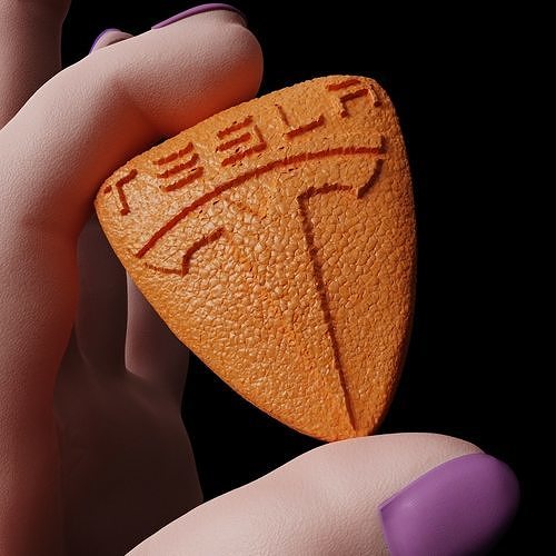 Molly MDMA Orange Tesla Pill 3D model | CGTrader