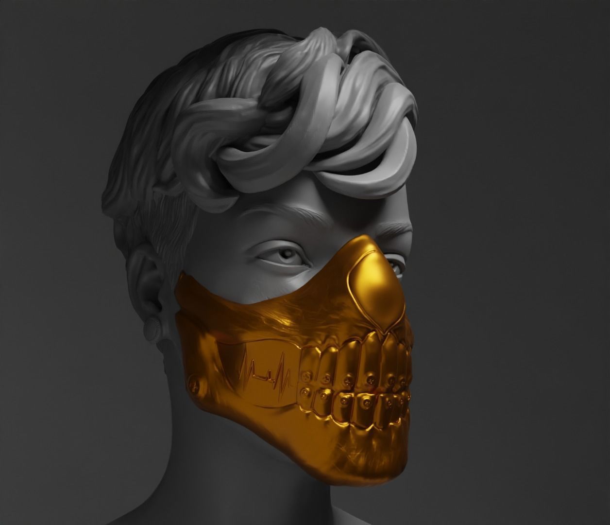 Cyborg Mask STL for 3D 3D model 3D printable | CGTrader
