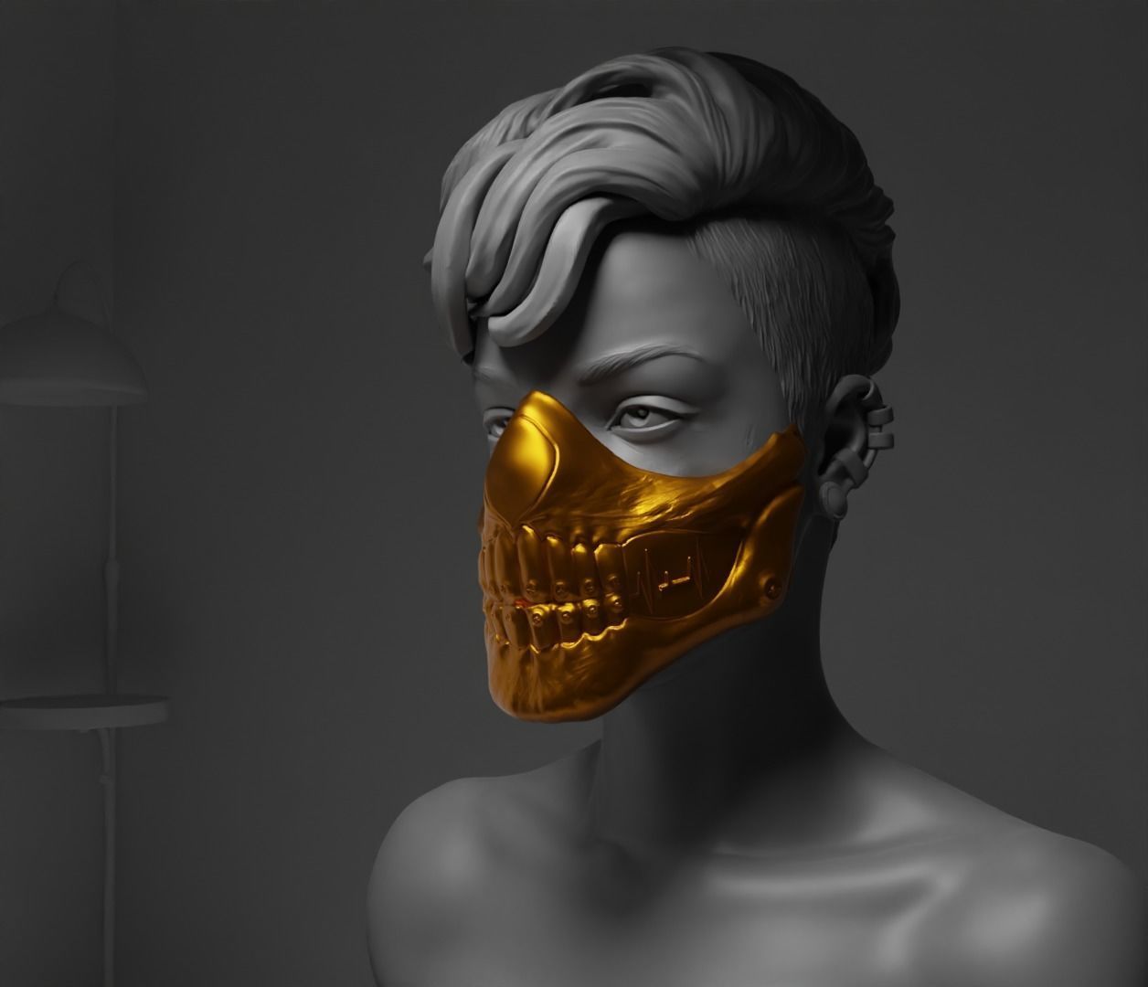 Cyborg Mask STL for 3D 3D model 3D printable | CGTrader