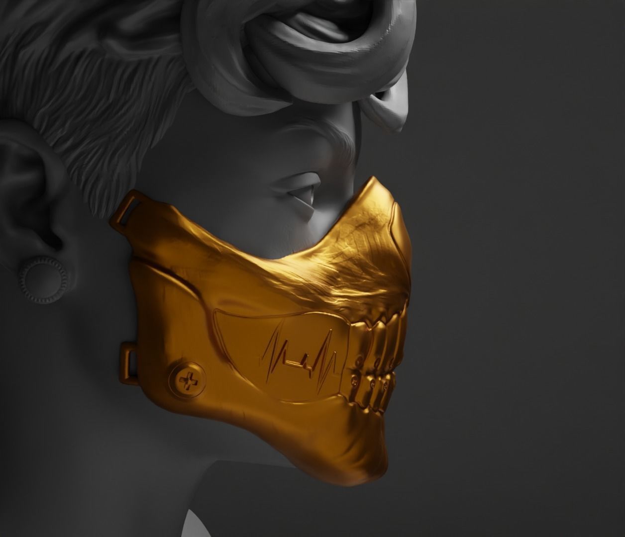 Cyborg Mask STL for 3D 3D model 3D printable | CGTrader
