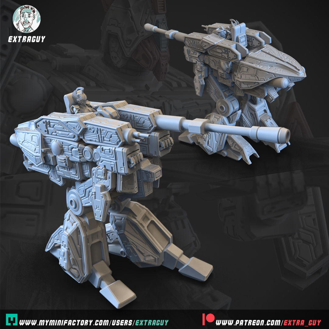 Walking Tank Mech 3D Printable 75mm 3D model 3D printable | CGTrader