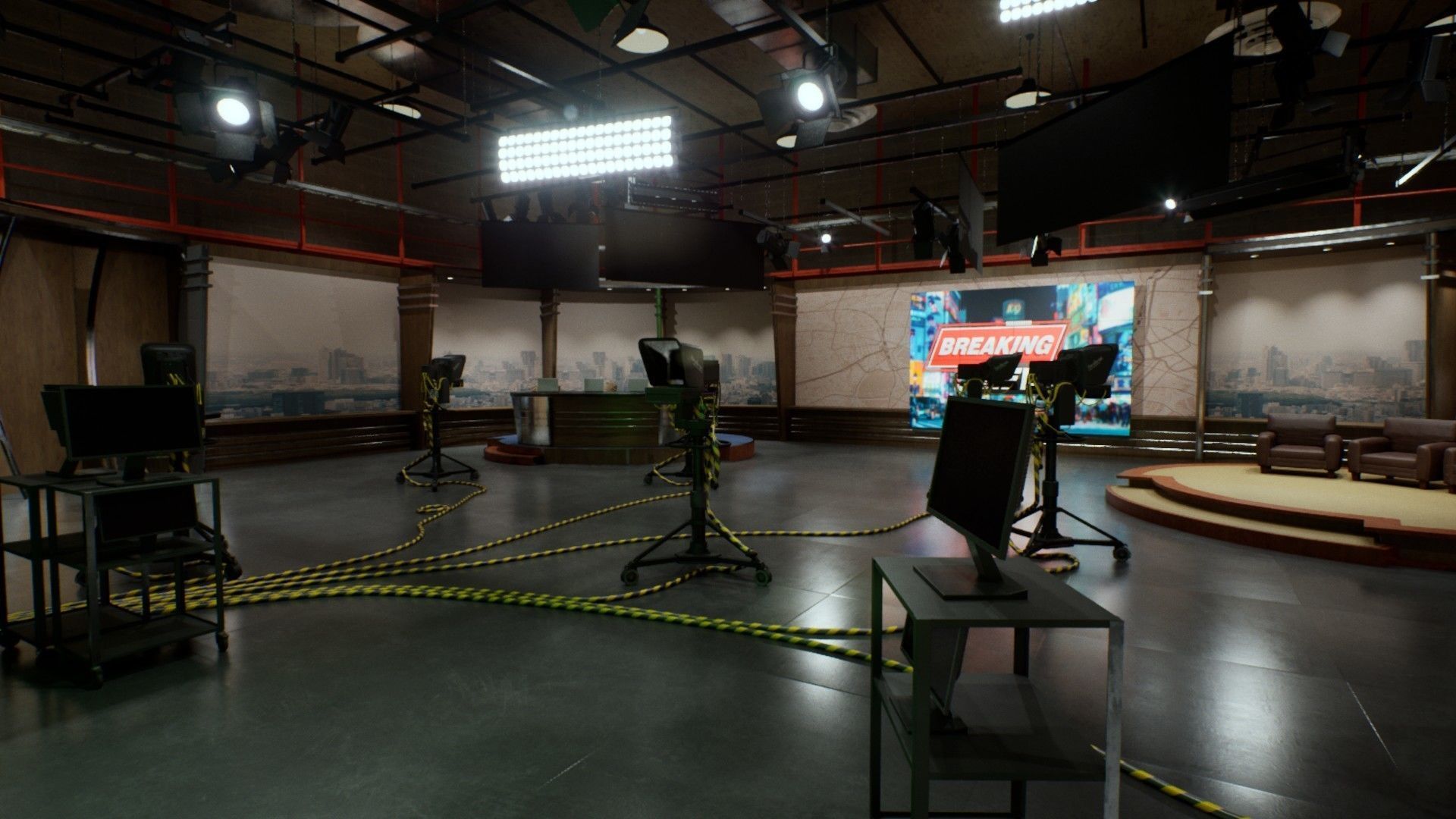 3D model News Studio - Environment for VR - News - Reports or Backdrops ...