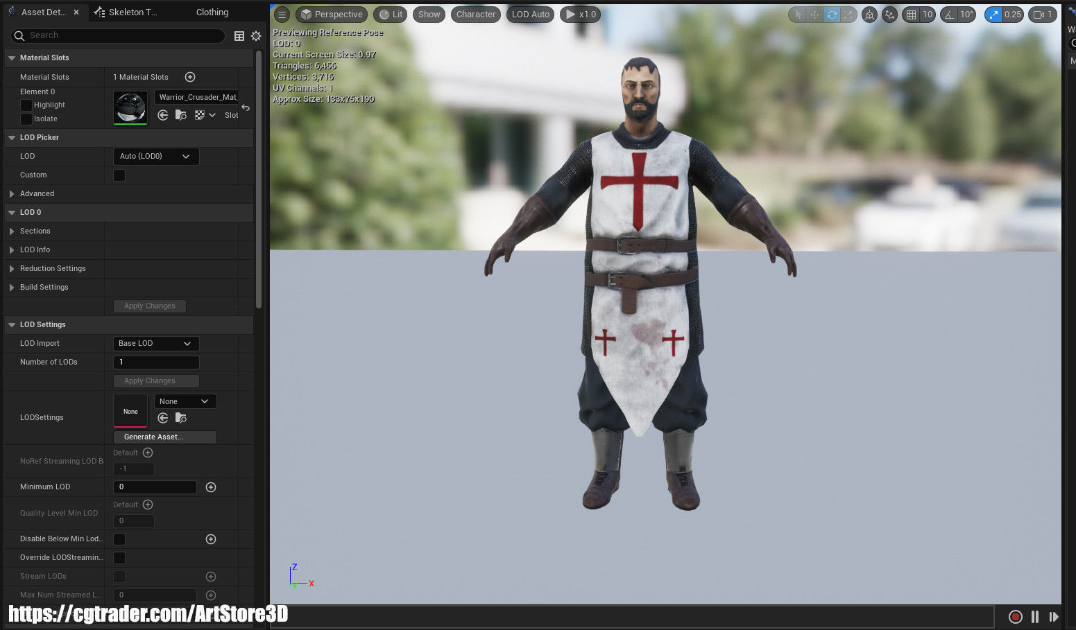3D model Warrior - Crusader VR / AR / low-poly | CGTrader