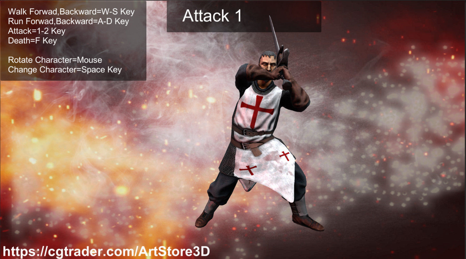 3D model Warrior - Crusader VR / AR / low-poly | CGTrader