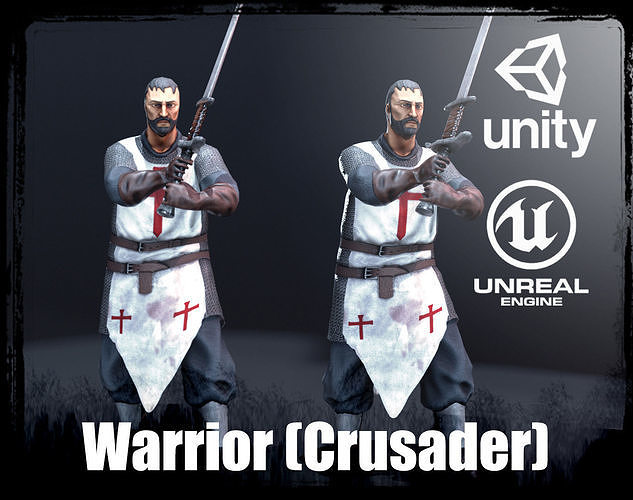 3D model Warrior - Crusader VR / AR / low-poly | CGTrader