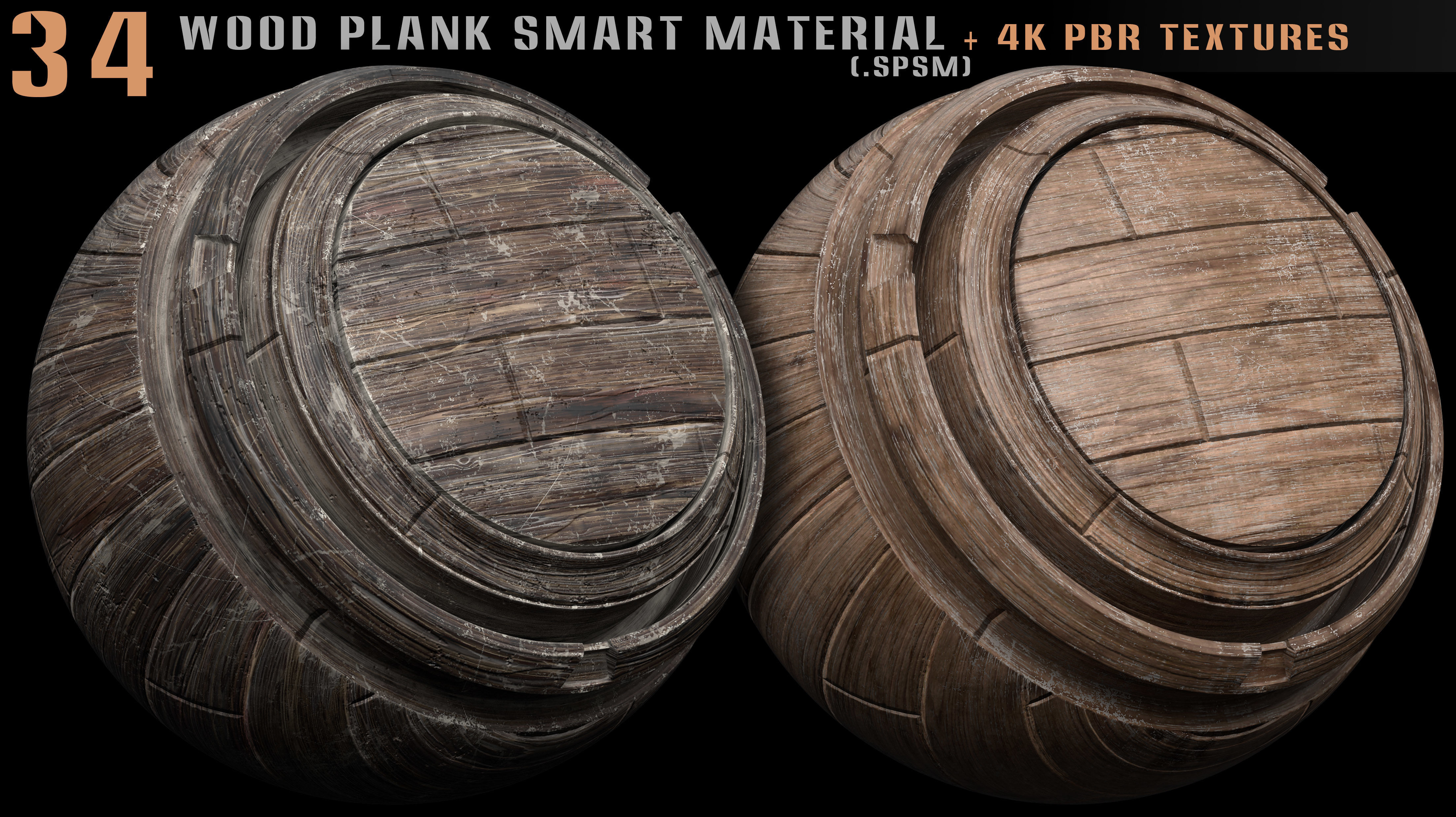 34 Wood Plank Smart Material and 4k Pbr Textures - Vol 11 Texture ...