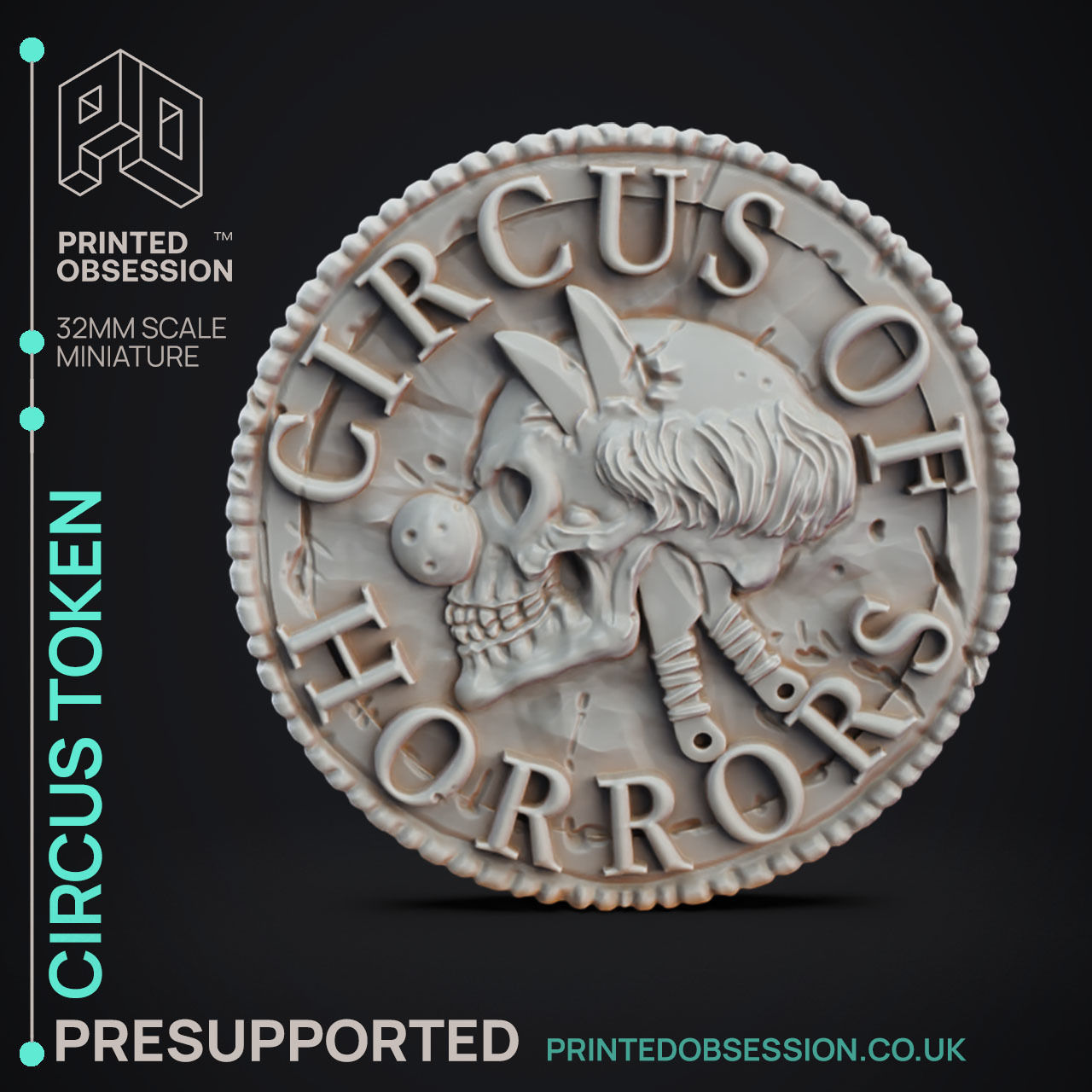 Circus Token - 3D Printable TTRPG - PRESUPPORTED - 32mm Scale 3D model ...