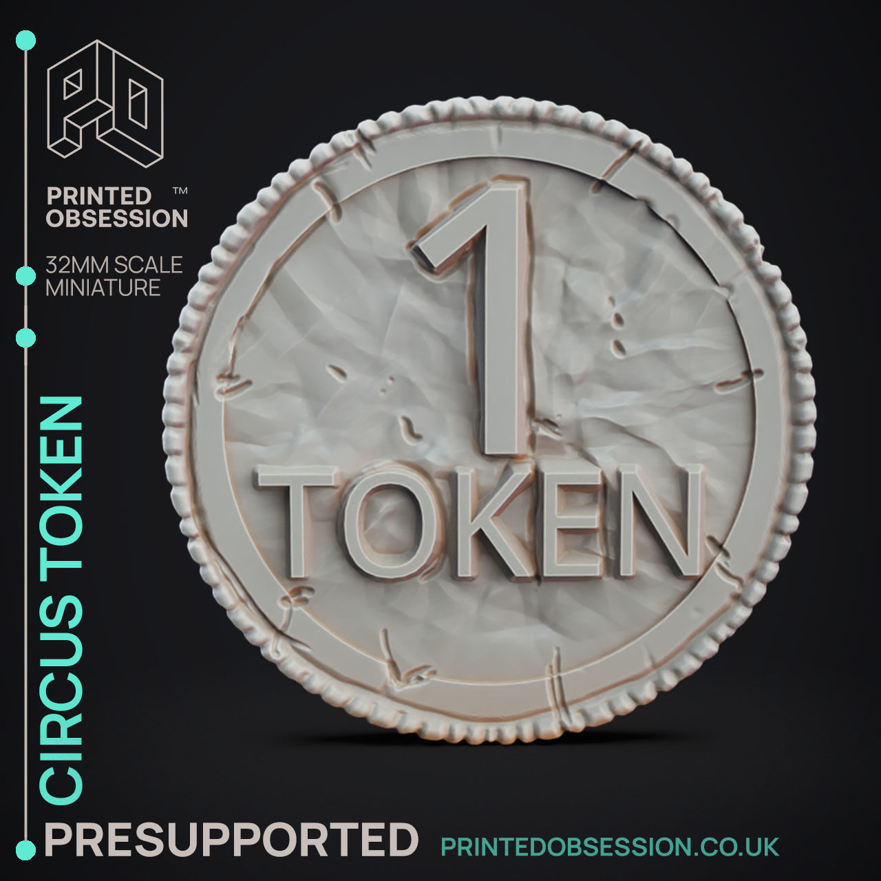 Circus Token - 3D Printable TTRPG - PRESUPPORTED - 32mm Scale 3D model ...