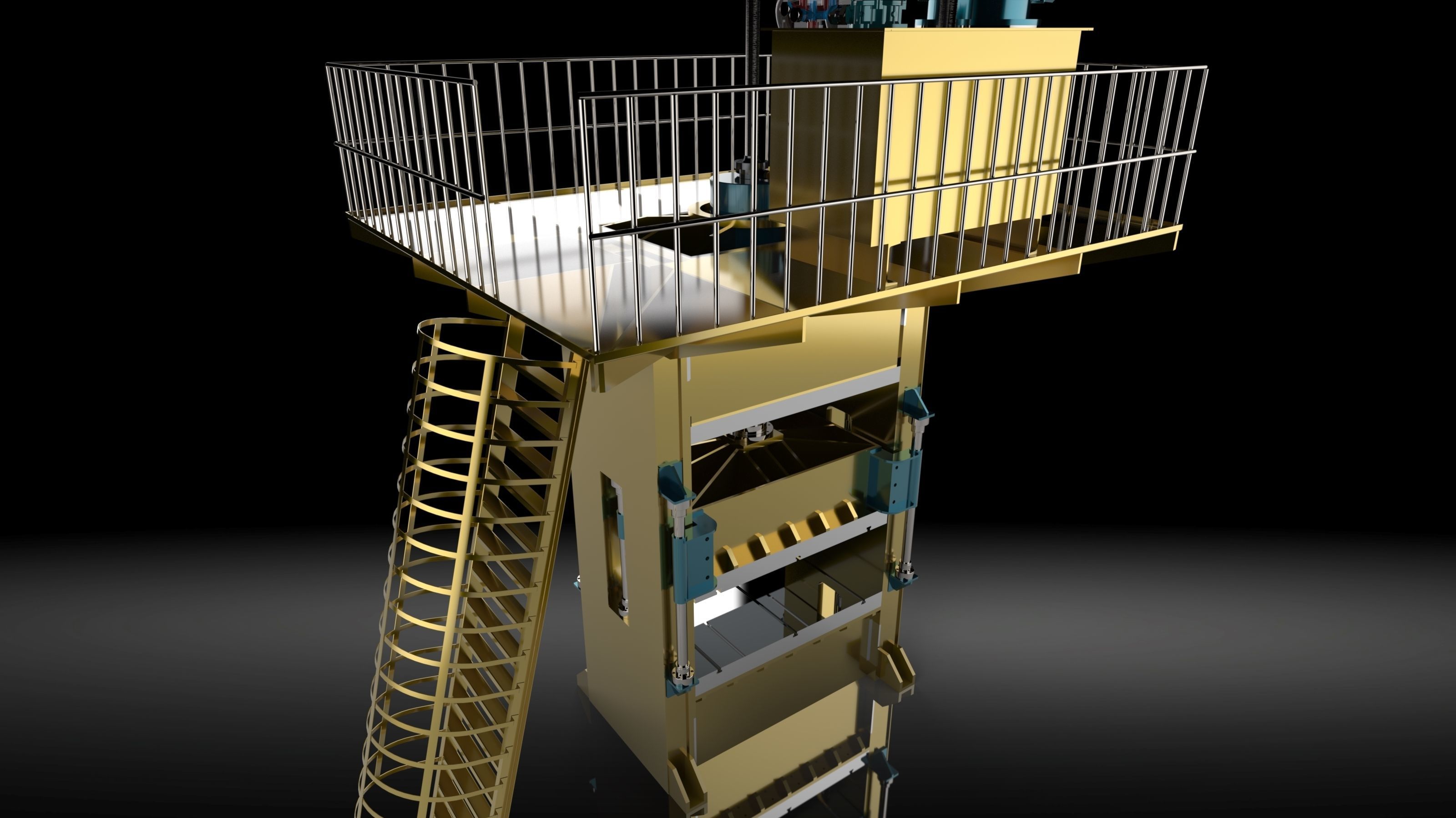 Hydraulic Press 3D model animated | CGTrader