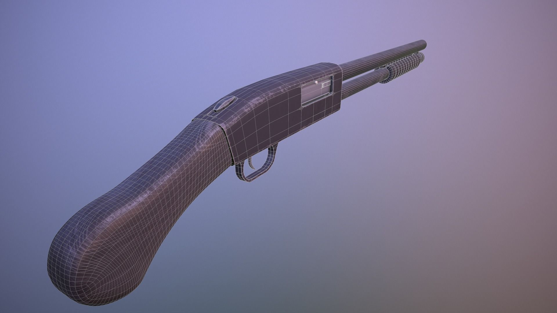 3D model Animated Sawed-off Mossberg Shotgun and Holster Game-Ready VR ...