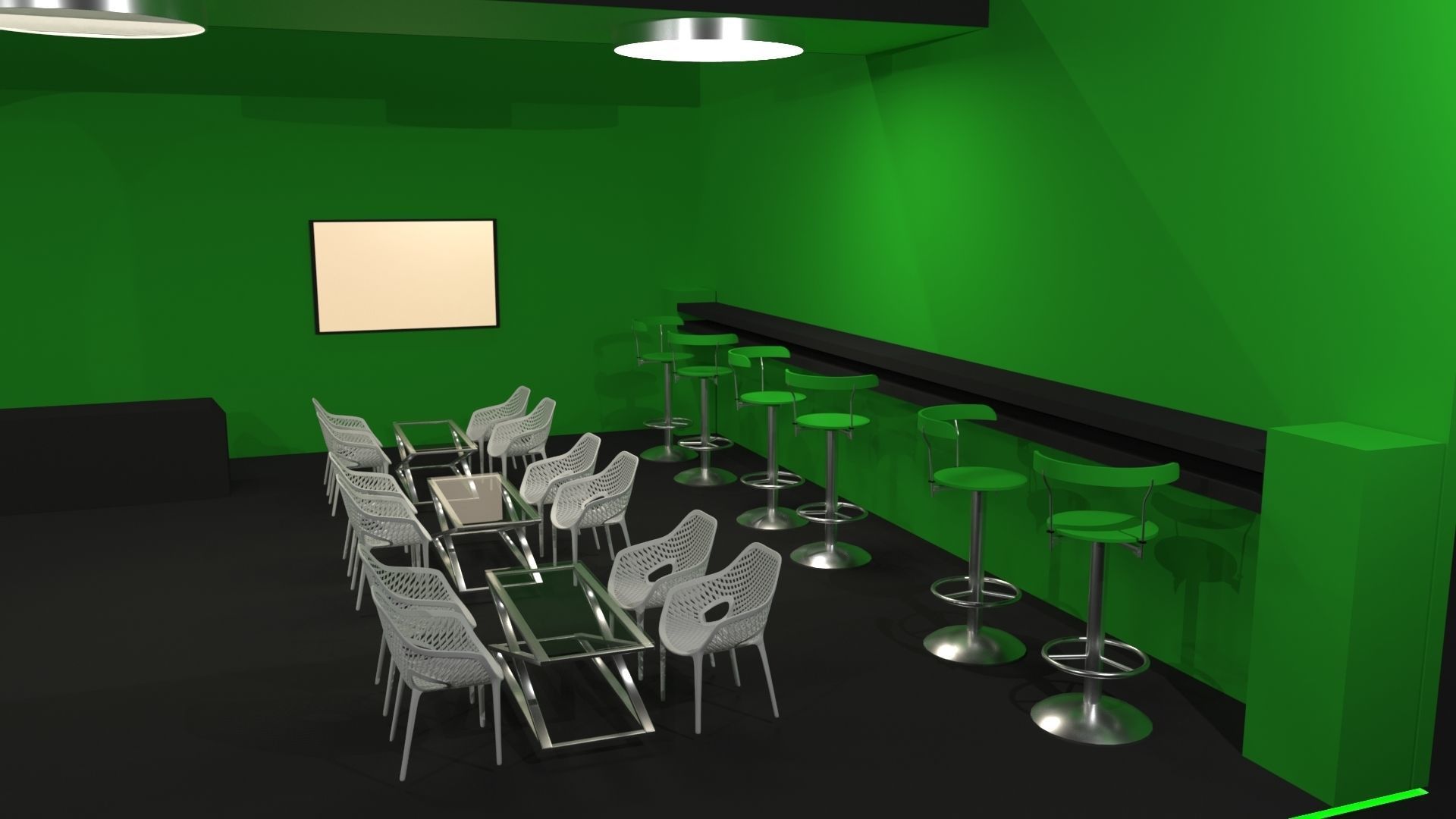 Green and Black Booth Exhibition Stand Stall 3D model | CGTrader