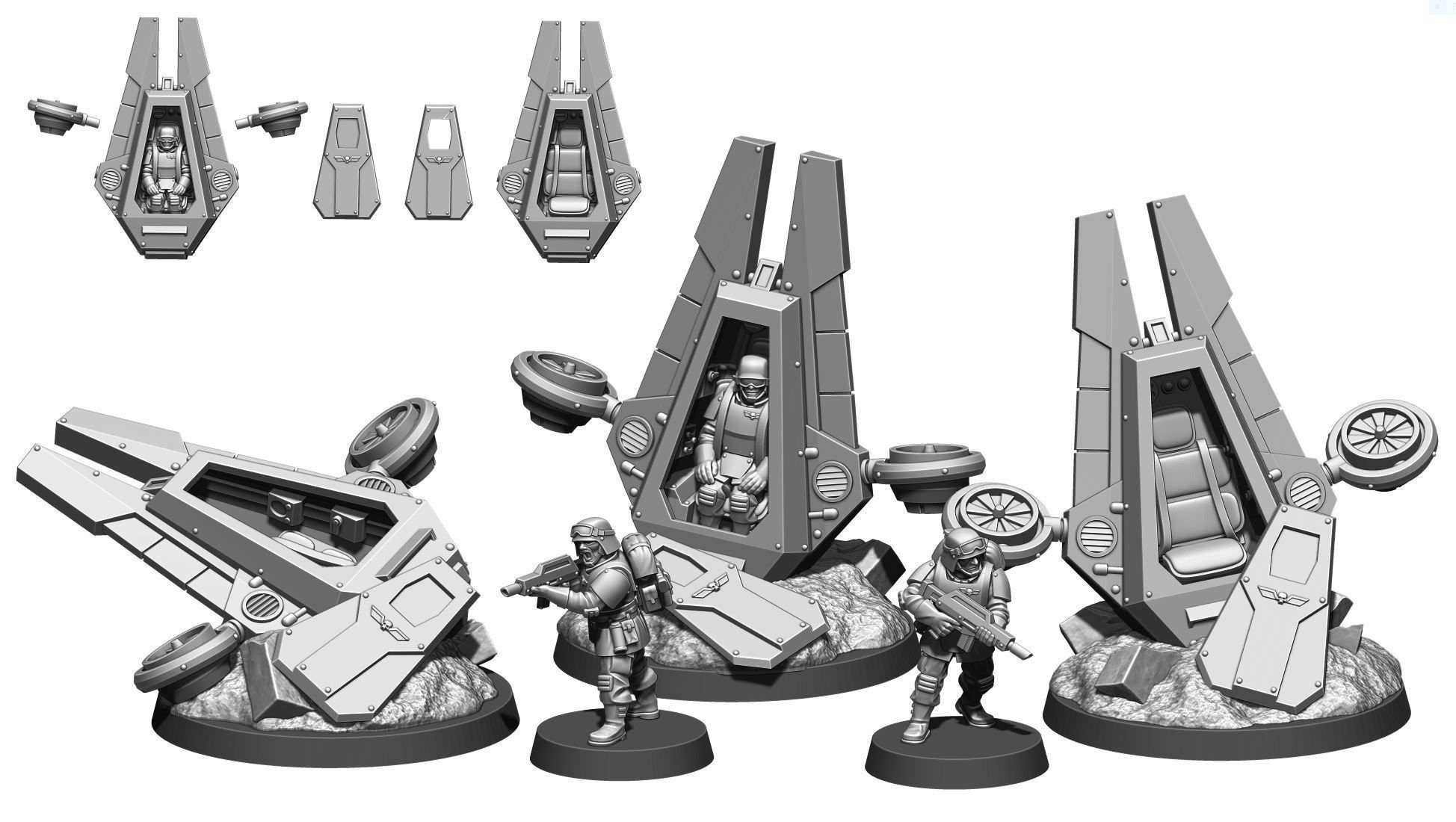 Universal Guard - Deep Strike Drop Pods 3D model 3D printable | CGTrader