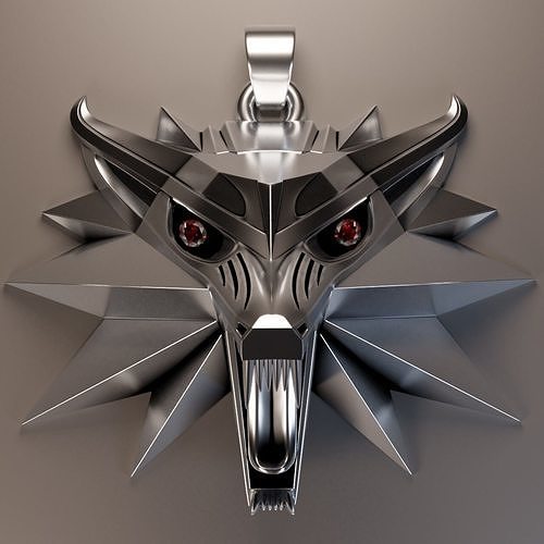 The Witcher Wolf School pendant 3D model 3D printable | CGTrader