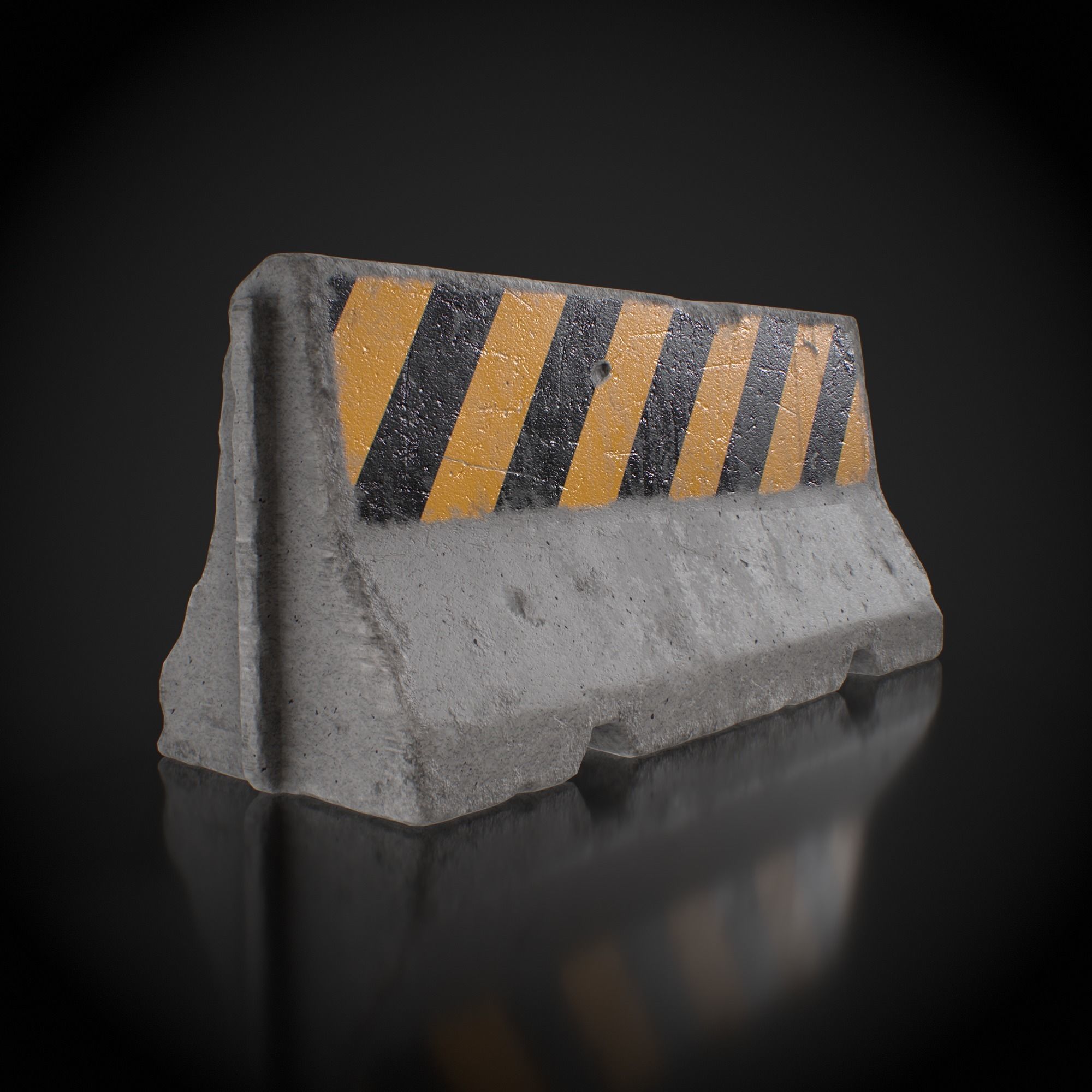 3D model Concrete Barrier Blocking Road VR / AR / low-poly | CGTrader