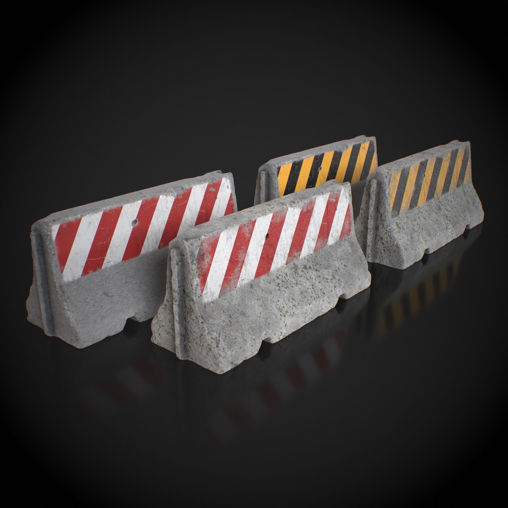 3D model Concrete Barrier Blocking Road VR / AR / low-poly | CGTrader