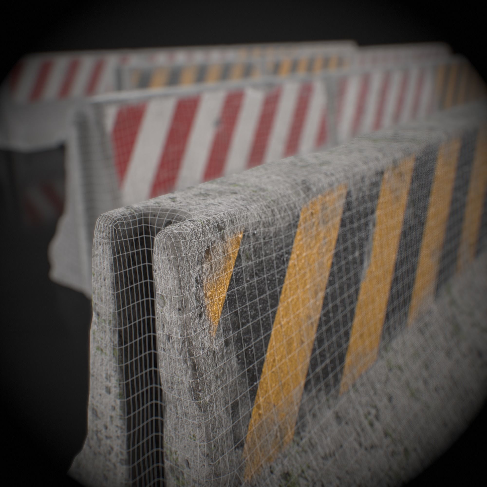 3D model Concrete Barrier Blocking Road VR / AR / low-poly | CGTrader