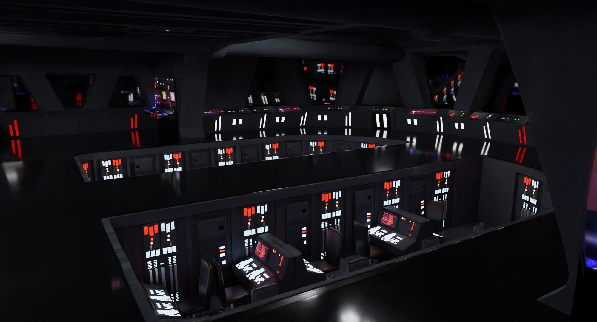 3D model Star Destroyer Bridge - Star Wars VR / AR / low-poly | CGTrader