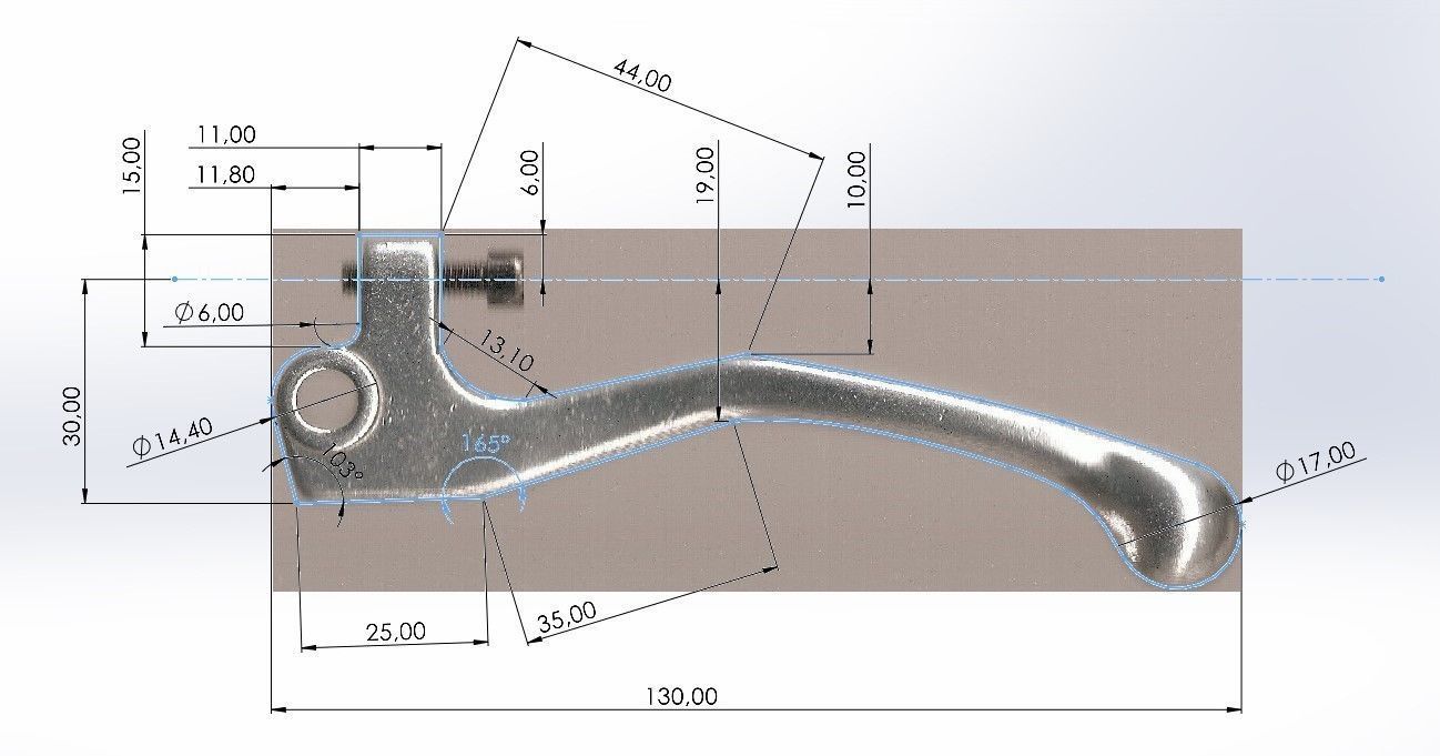Forged Carbon Fiber Part - Honda CR 125 Brake Lever 3D model 3D ...
