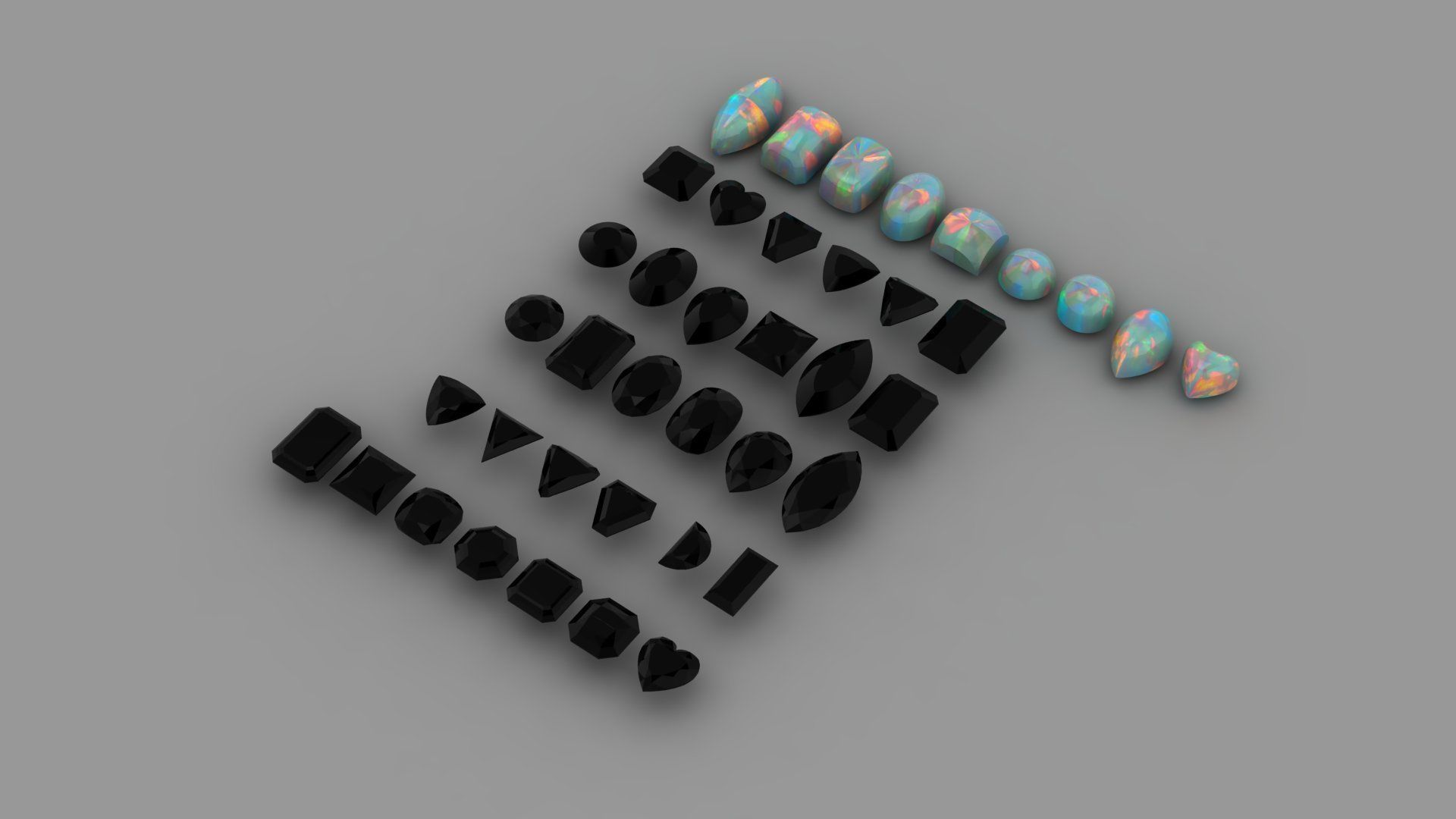 diamonds cabochon gems single cut diamond 3D model 3D printable | CGTrader