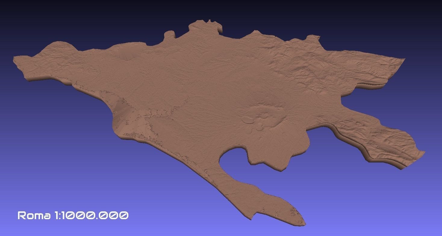 Italy 3D Map of Roma Provice 1 to 1000000 3D model 3D printable | CGTrader