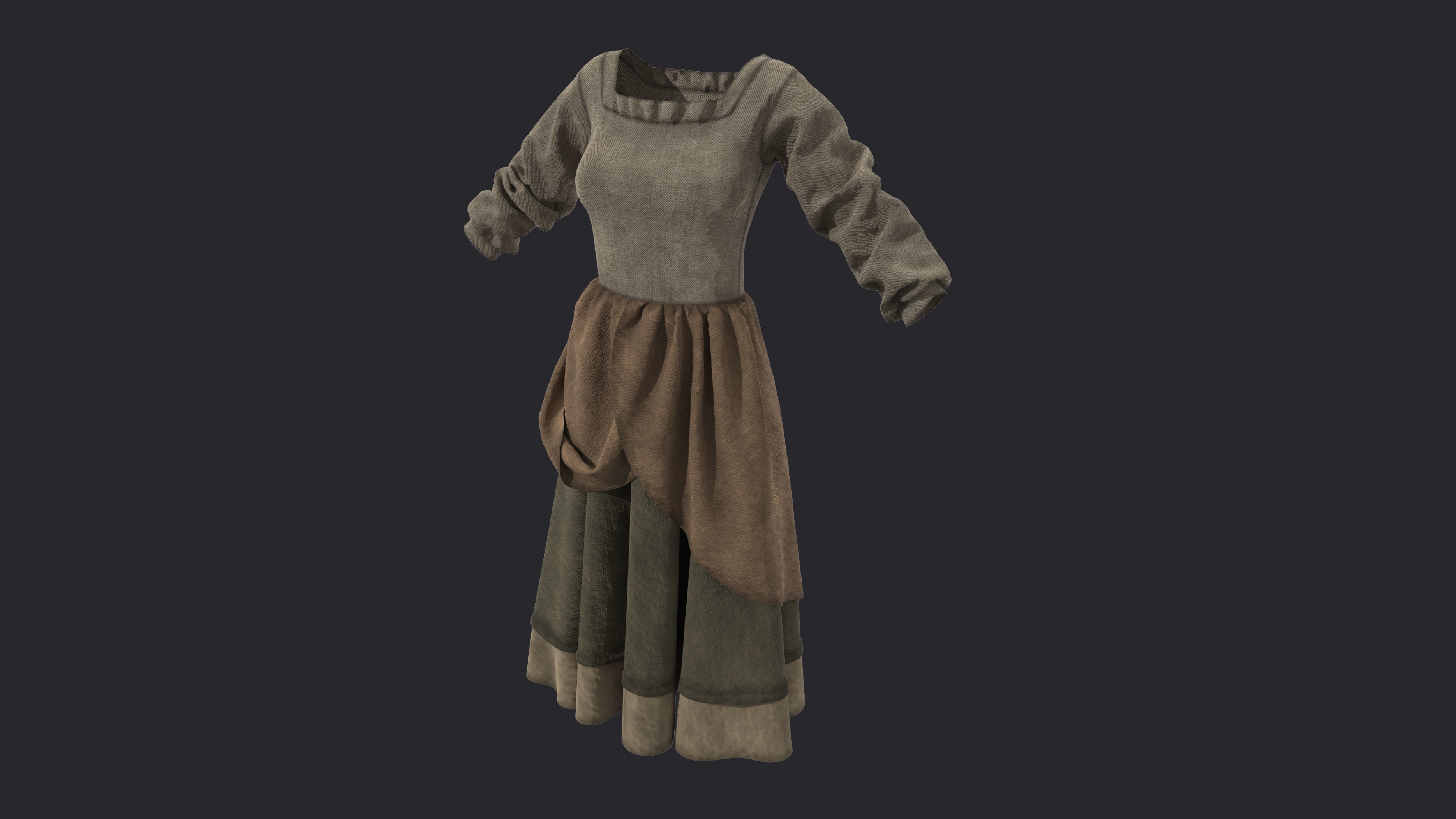 Peasant farmer dress Medieval charcater clothes 3D model | CGTrader