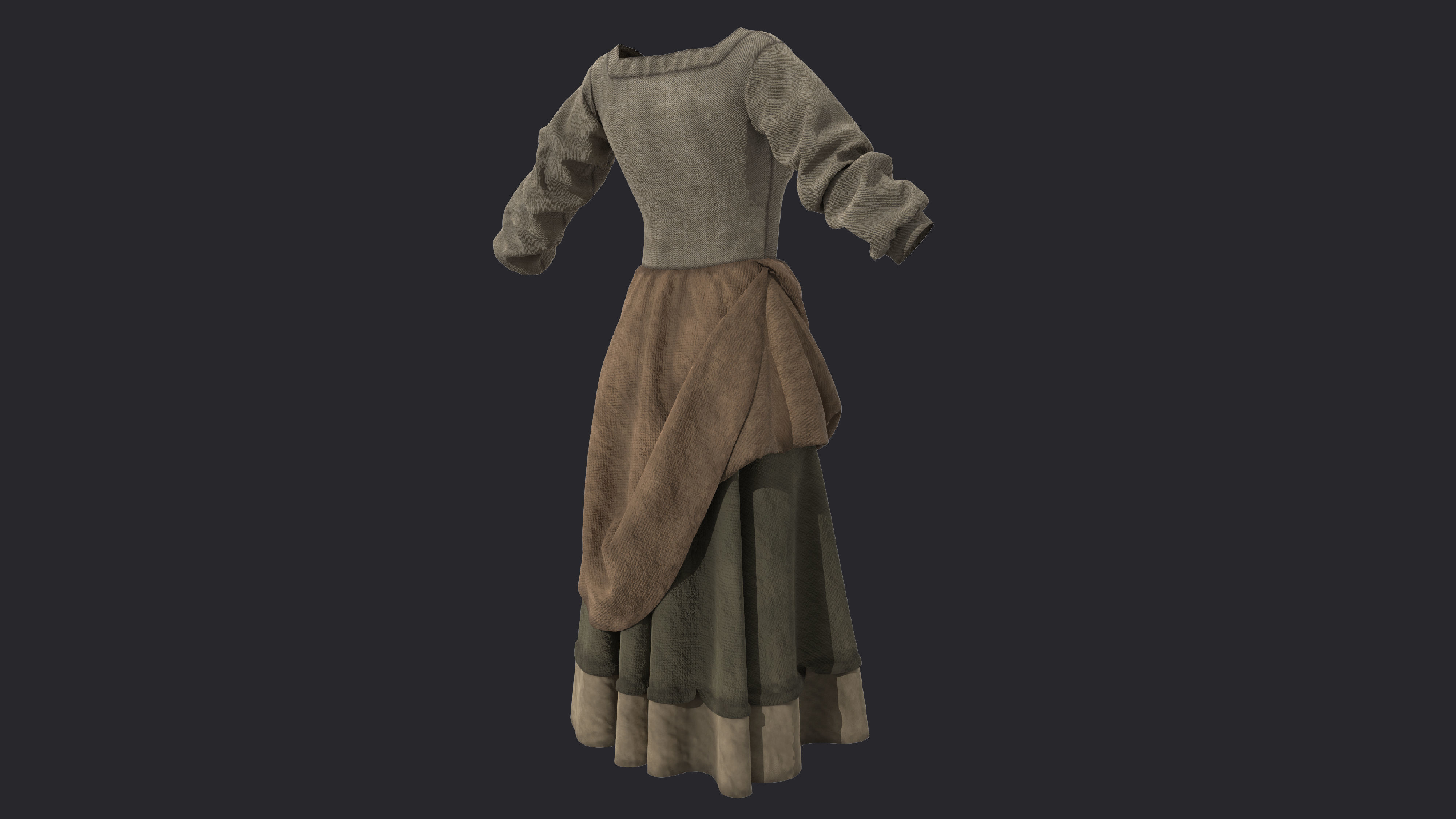 Peasant farmer dress Medieval charcater clothes 3D model | CGTrader