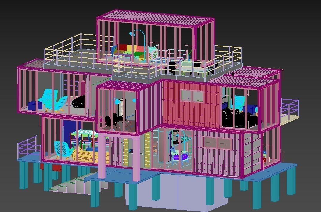 Fully Completed architectural shipping Container House 3D model | CGTrader