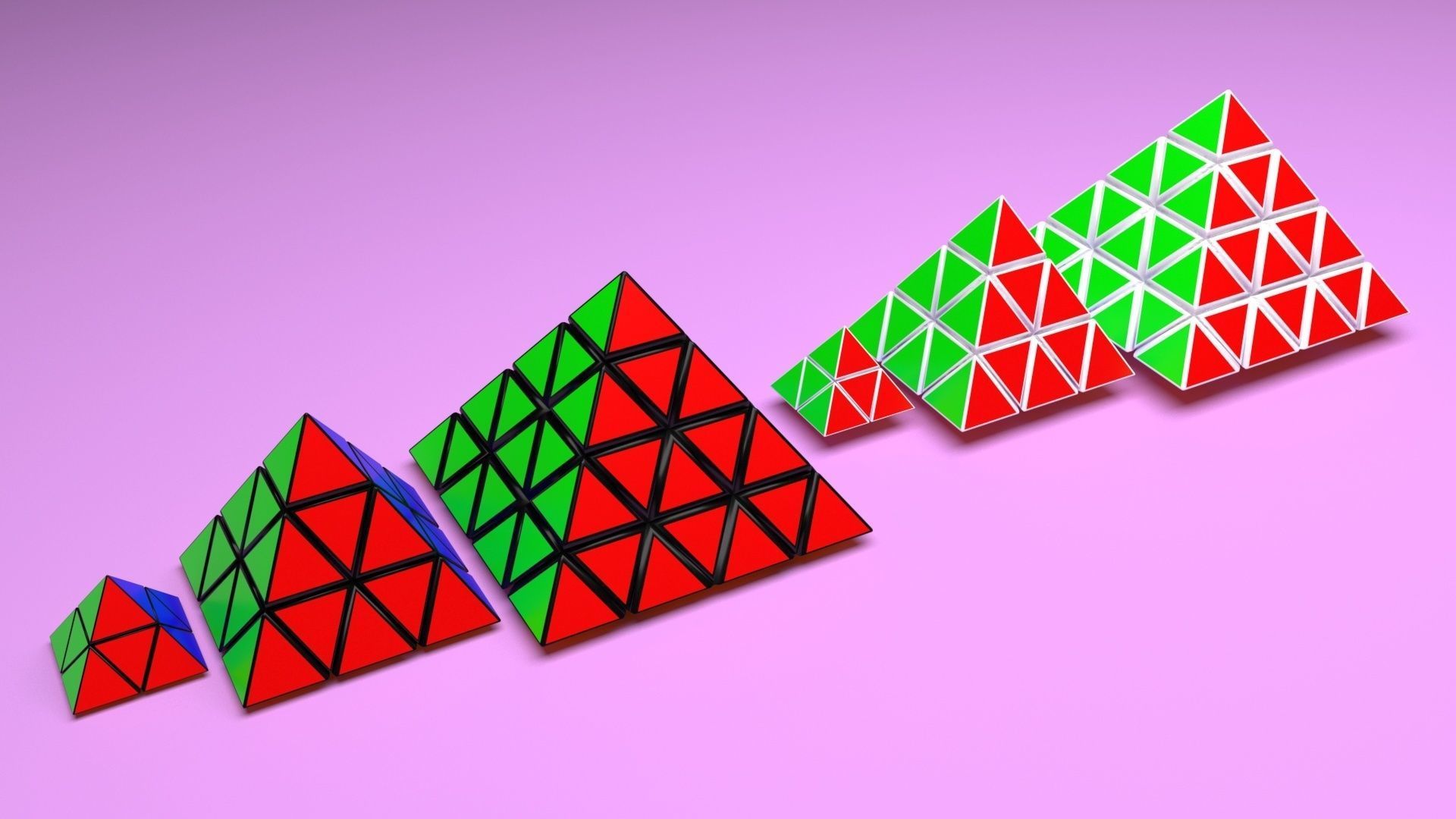 Pyraminx Set 3D model | CGTrader