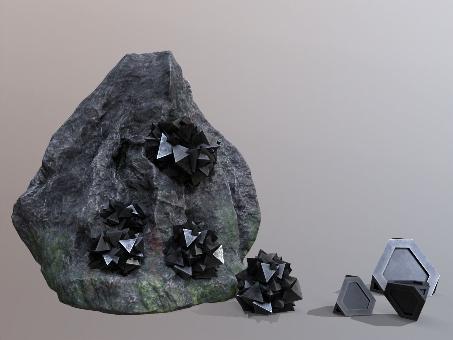 3D model Magnetite ore and refined magnetite resource deposit VR / AR ...