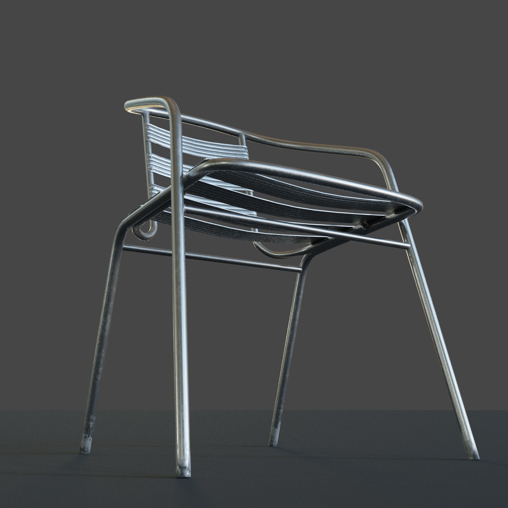 3D model Stackable Stainless Steel Chair VR / AR / low-poly | CGTrader