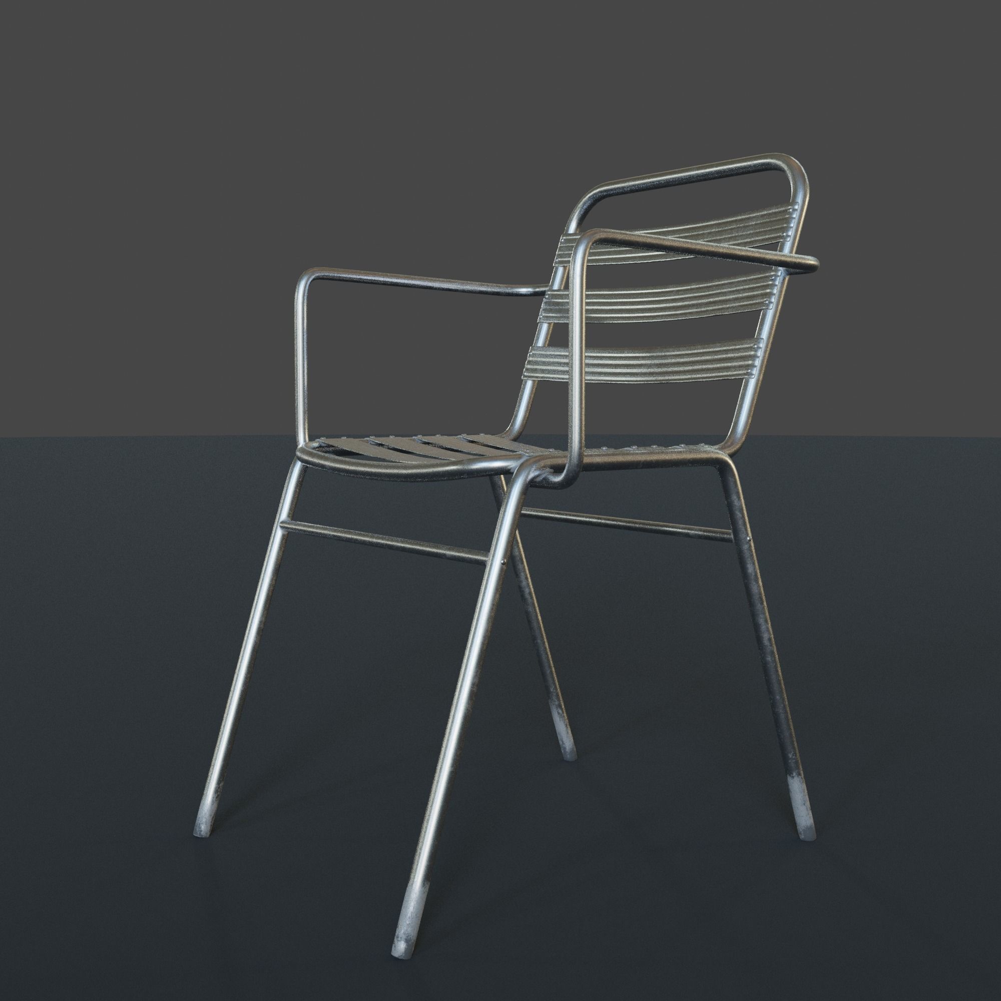 3D model Stackable Stainless Steel Chair VR / AR / low-poly | CGTrader