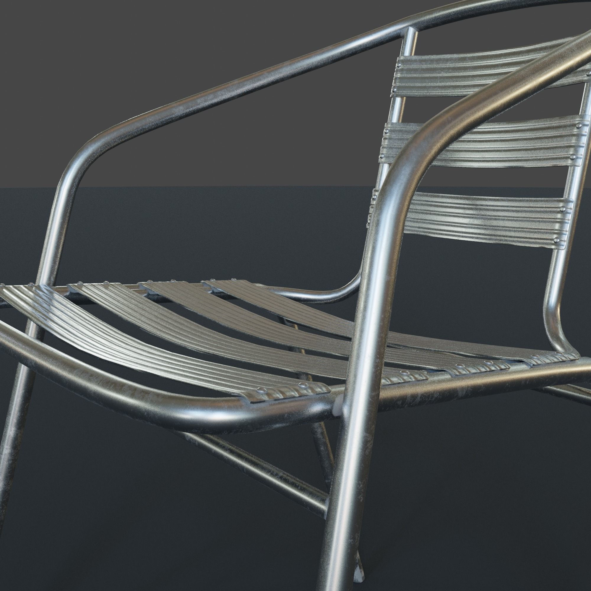 3D model Stackable Stainless Steel Chair VR / AR / low-poly | CGTrader