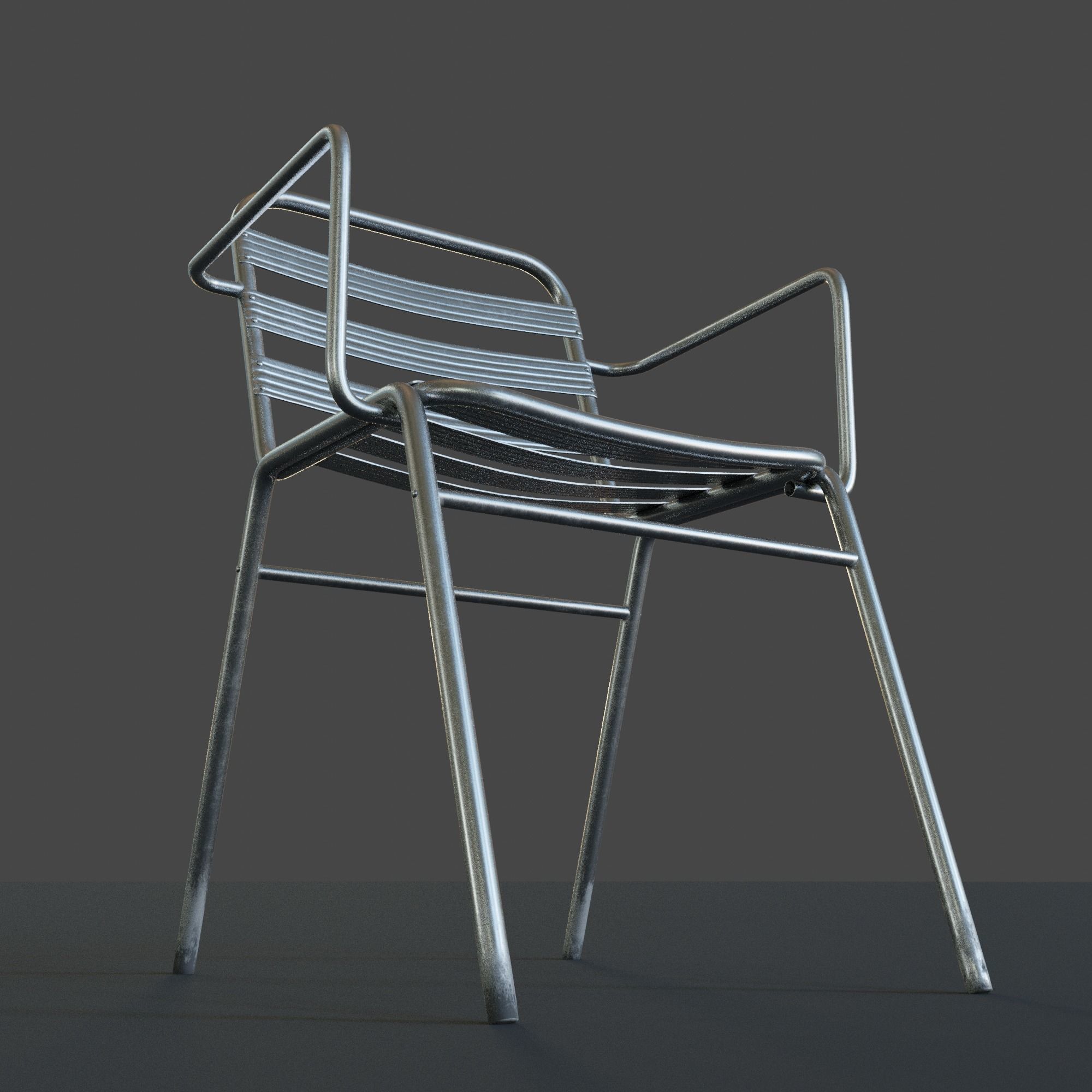 3D model Stackable Stainless Steel Chair VR / AR / low-poly | CGTrader
