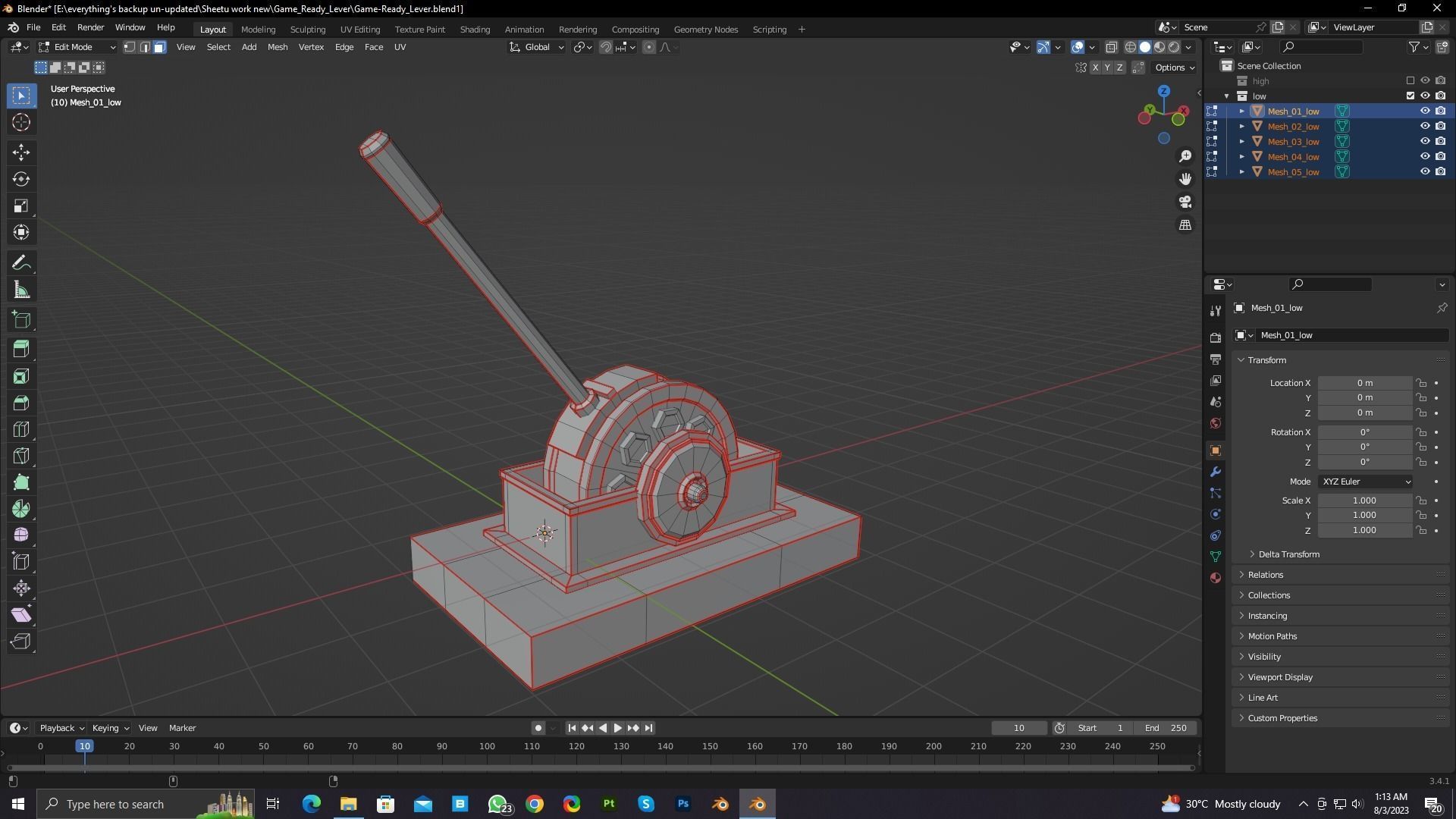 3D model Game Ready Lever VR / AR / low-poly | CGTrader