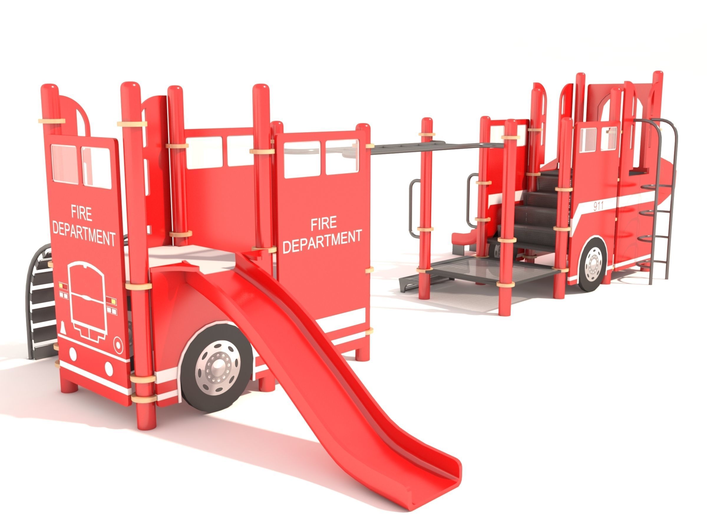 Kids Playground - Fire Department Theme 3D model | CGTrader