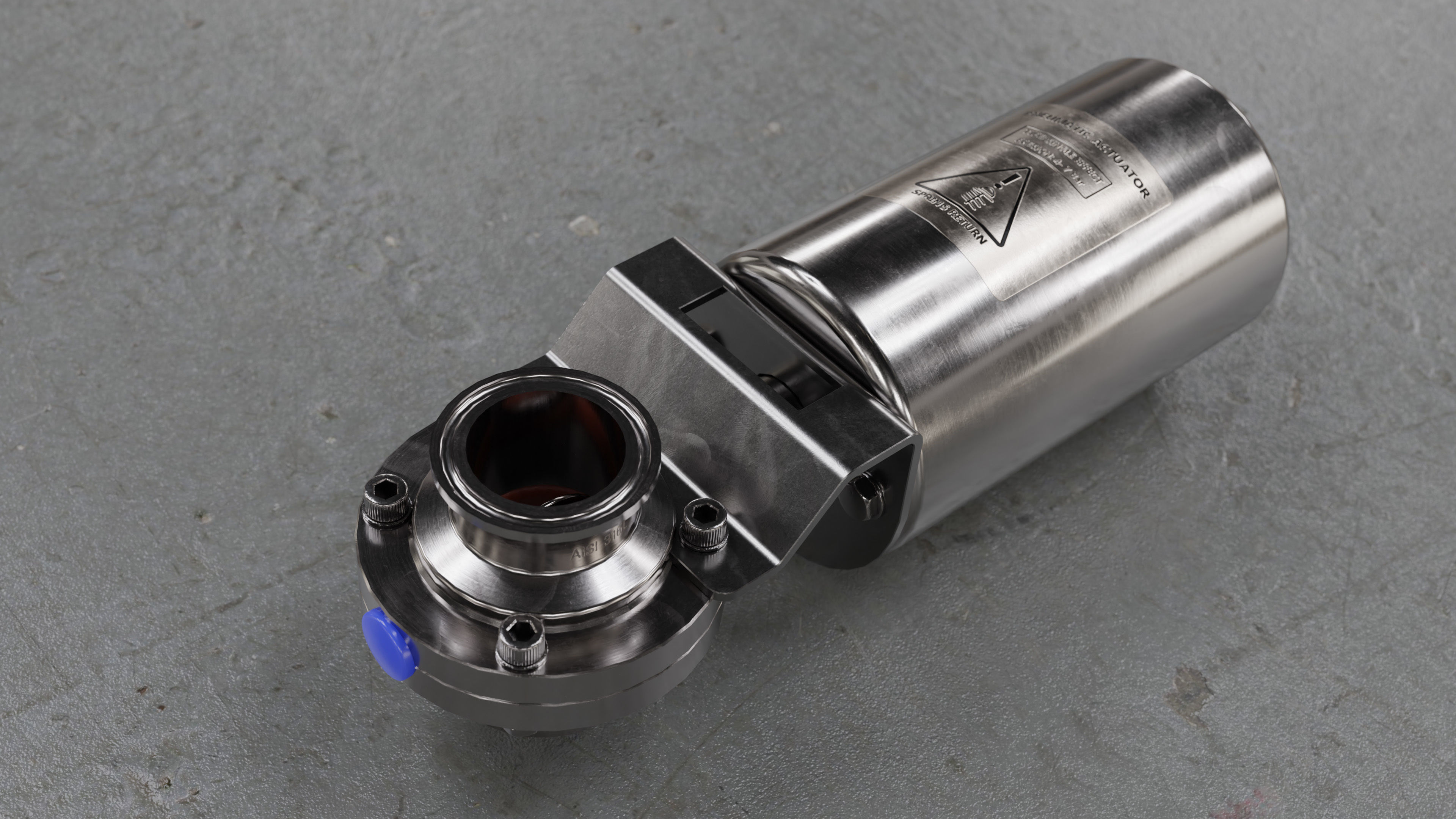 PBR Staileness Pneumatic Actuated Valve - Clamp Conection 3D model ...