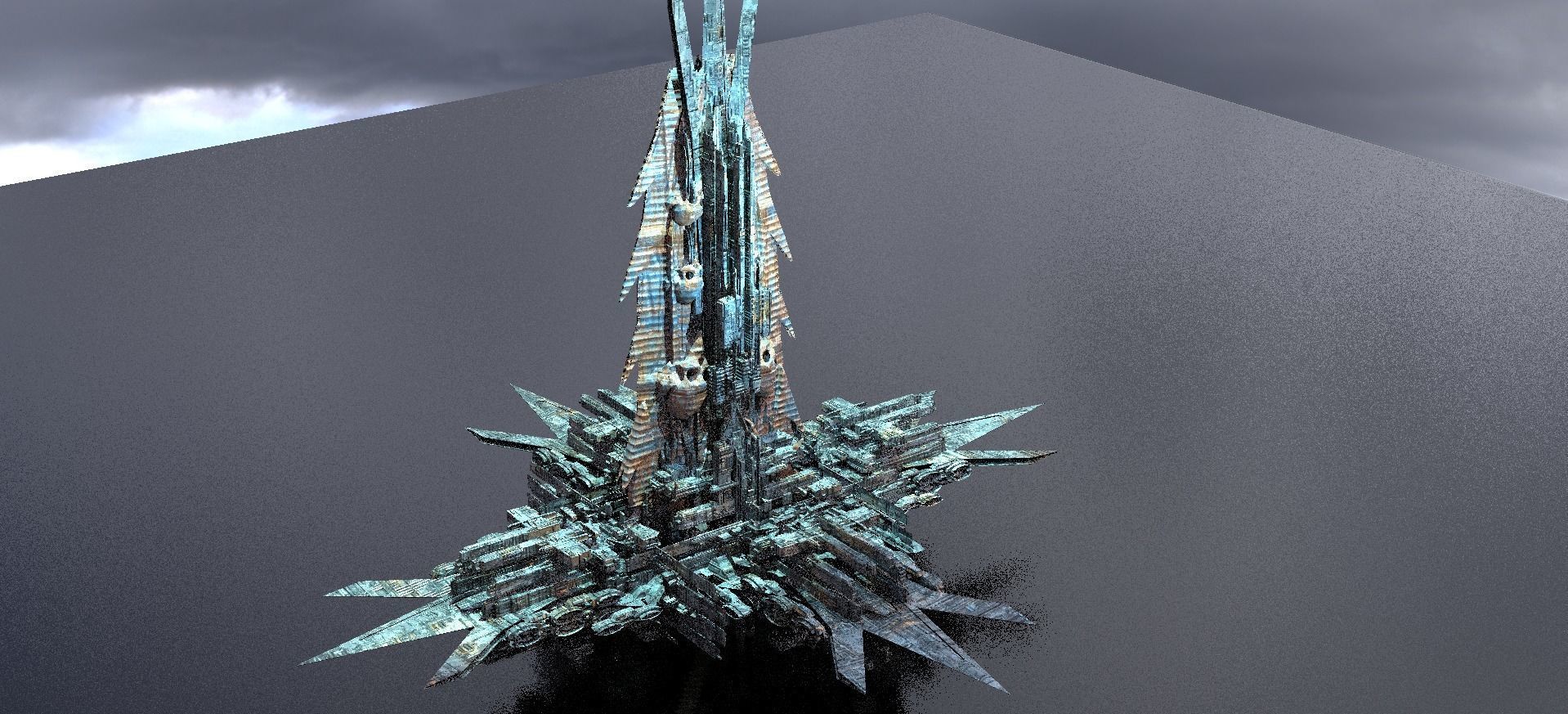 Machine City Scull Tower Complex 3D model | CGTrader