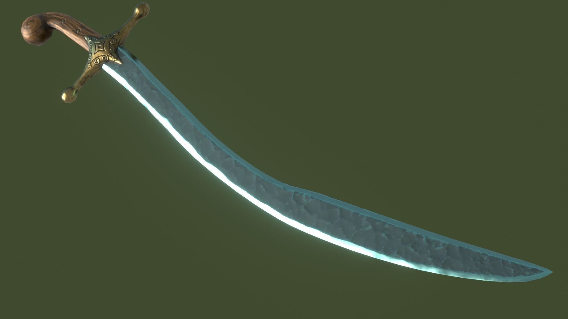 Stylized Turkish Sword free VR / AR / low-poly 3D model | CGTrader