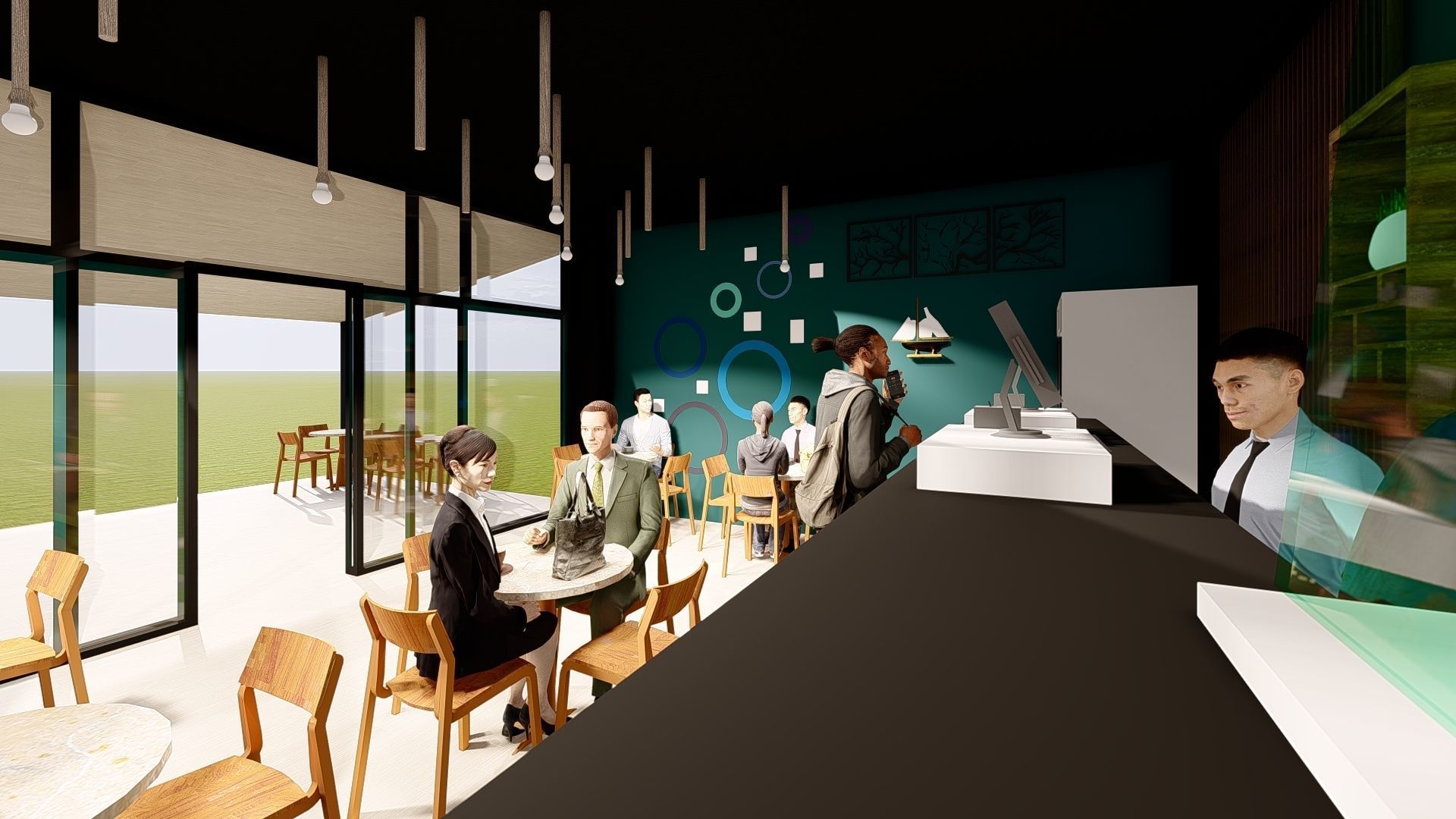 3D model small cafe VR / AR / low-poly | CGTrader