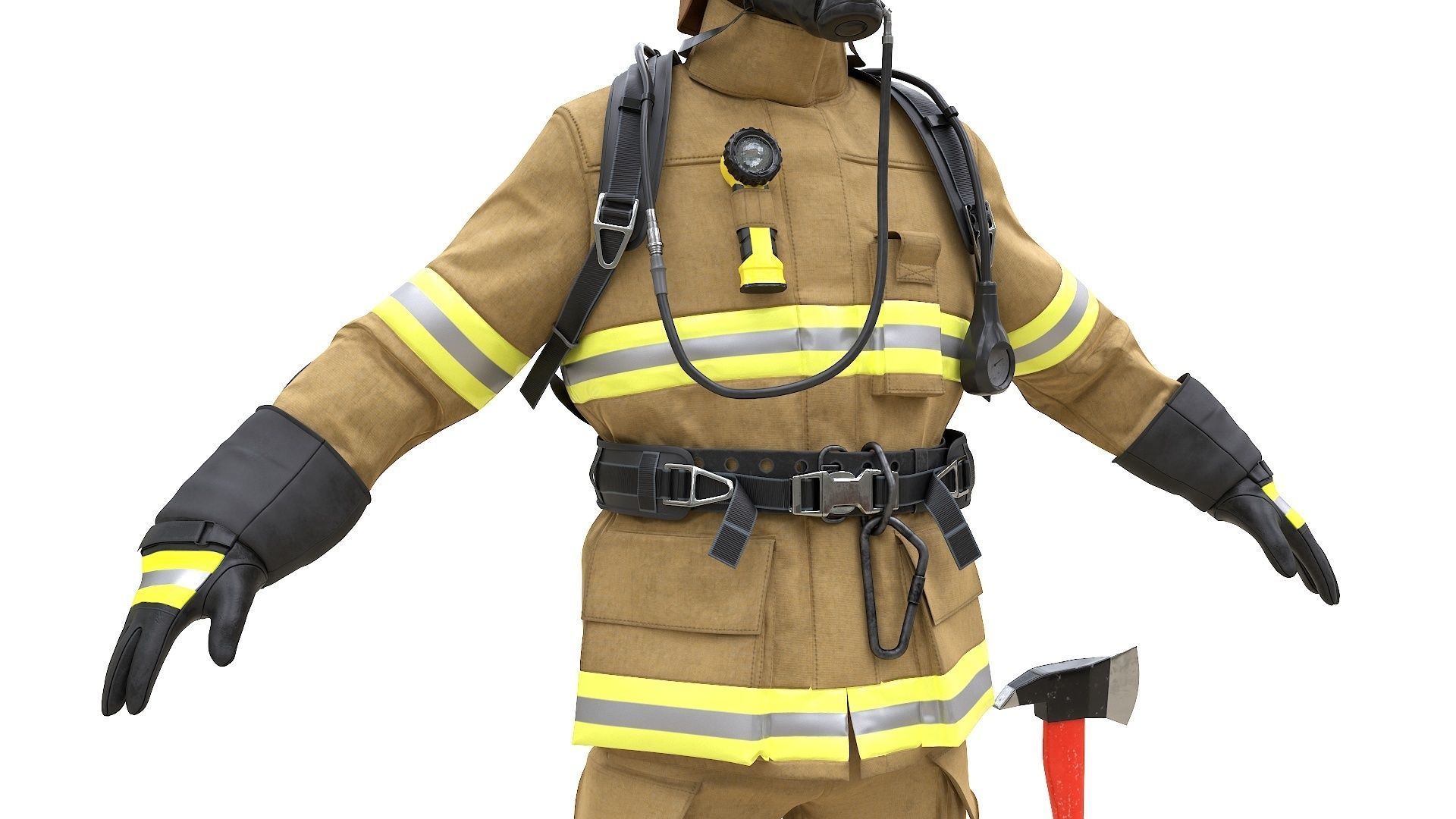 3D model Realistic 3D model of Man Firefighter - Modular - Rigged VR ...