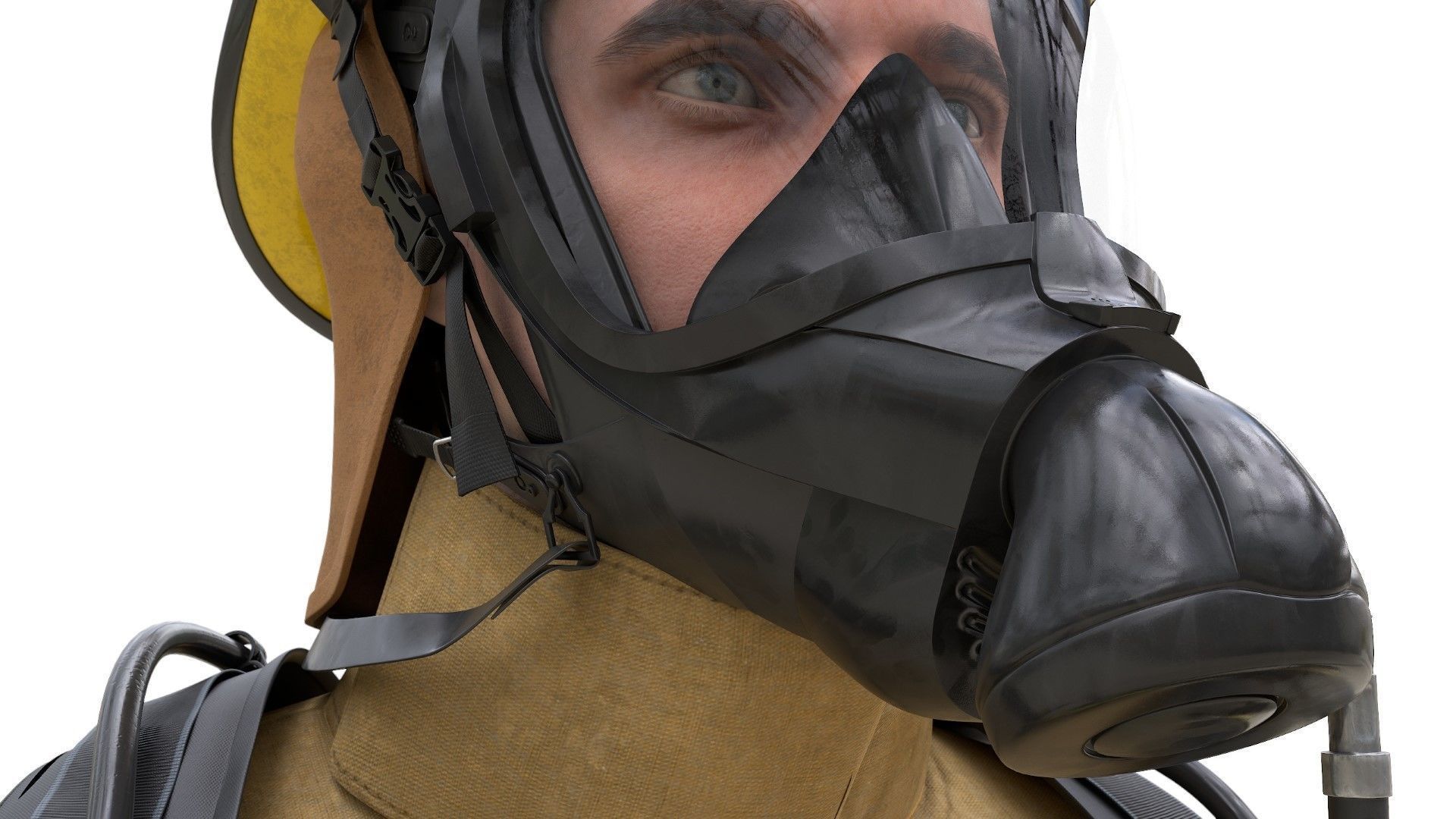 3D model Realistic 3D model of Man Firefighter - Modular - Rigged VR ...