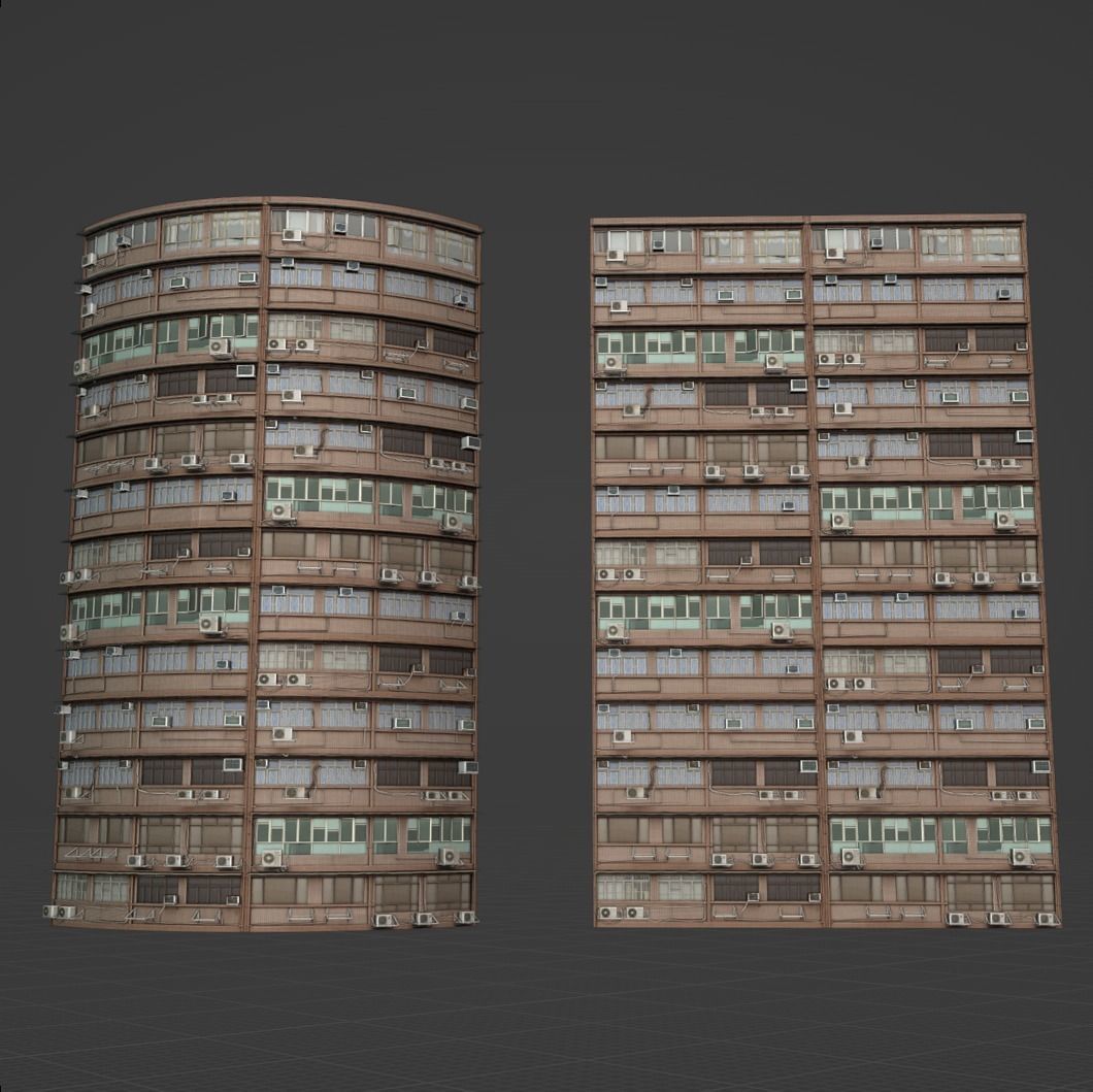3D model Dystopian Asian Building 3 VR / AR / low-poly | CGTrader