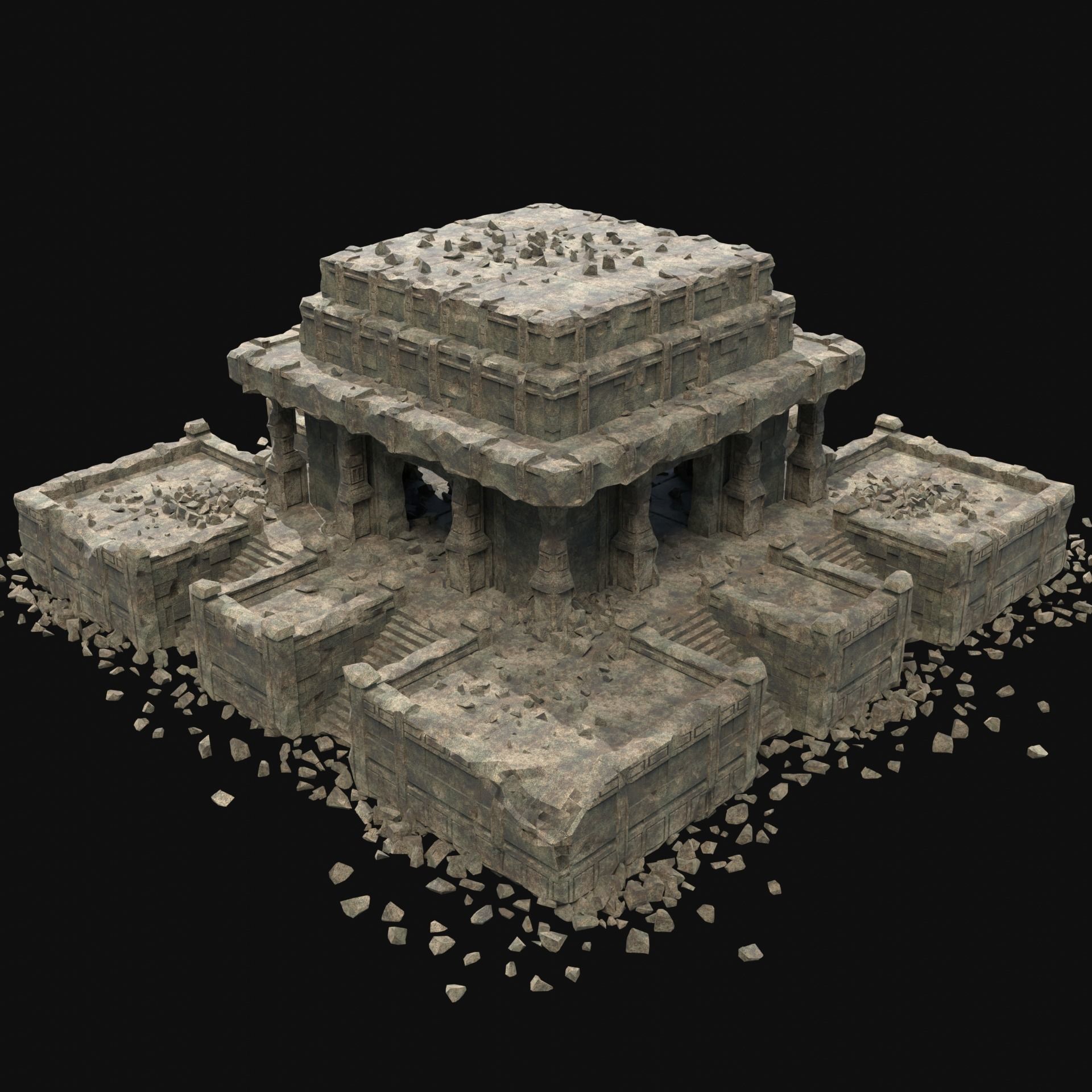 3D model ANCIENT TEMPLE RUINS AZTEC MAYAN INCA PLATFORM RUIN COLLECTION ...