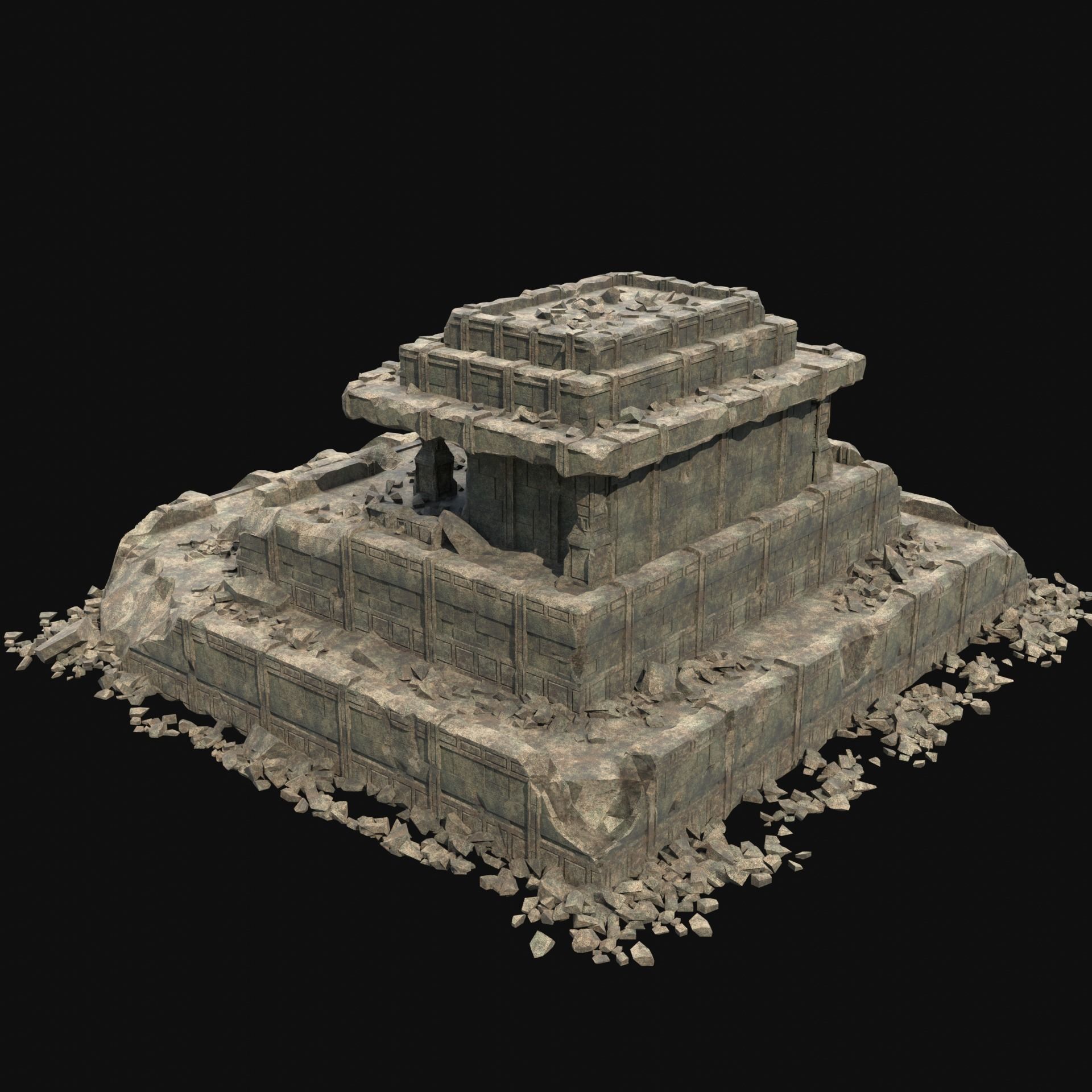 3D model ANCIENT TEMPLE RUINS AZTEC MAYAN INCA PLATFORM RUIN COLLECTION ...